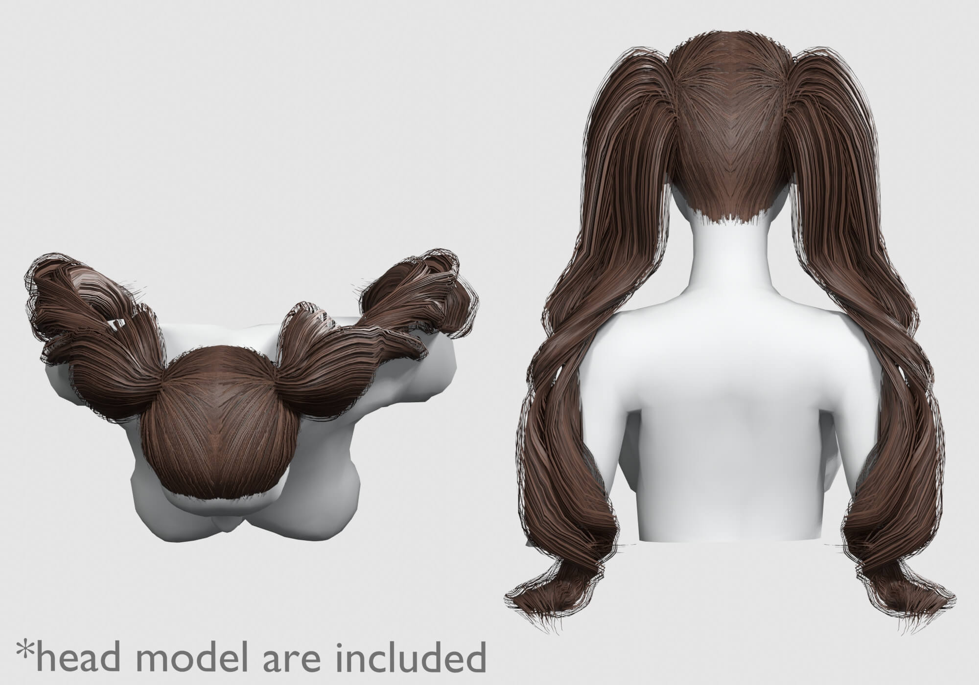 Thick Pigtails Hairstyle V16772 - 3D Model by nickianimations