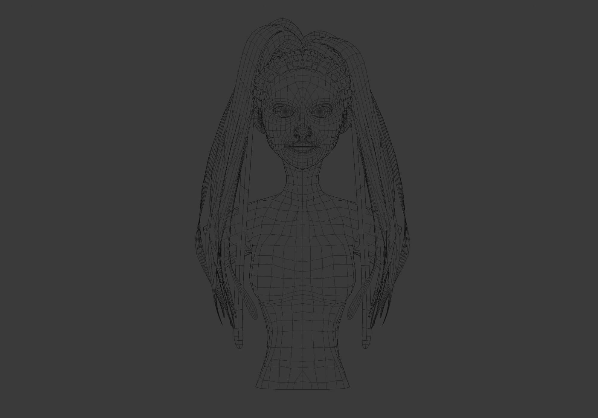 Thin Pigtail Hairstyle - 3D Model by nickianimations