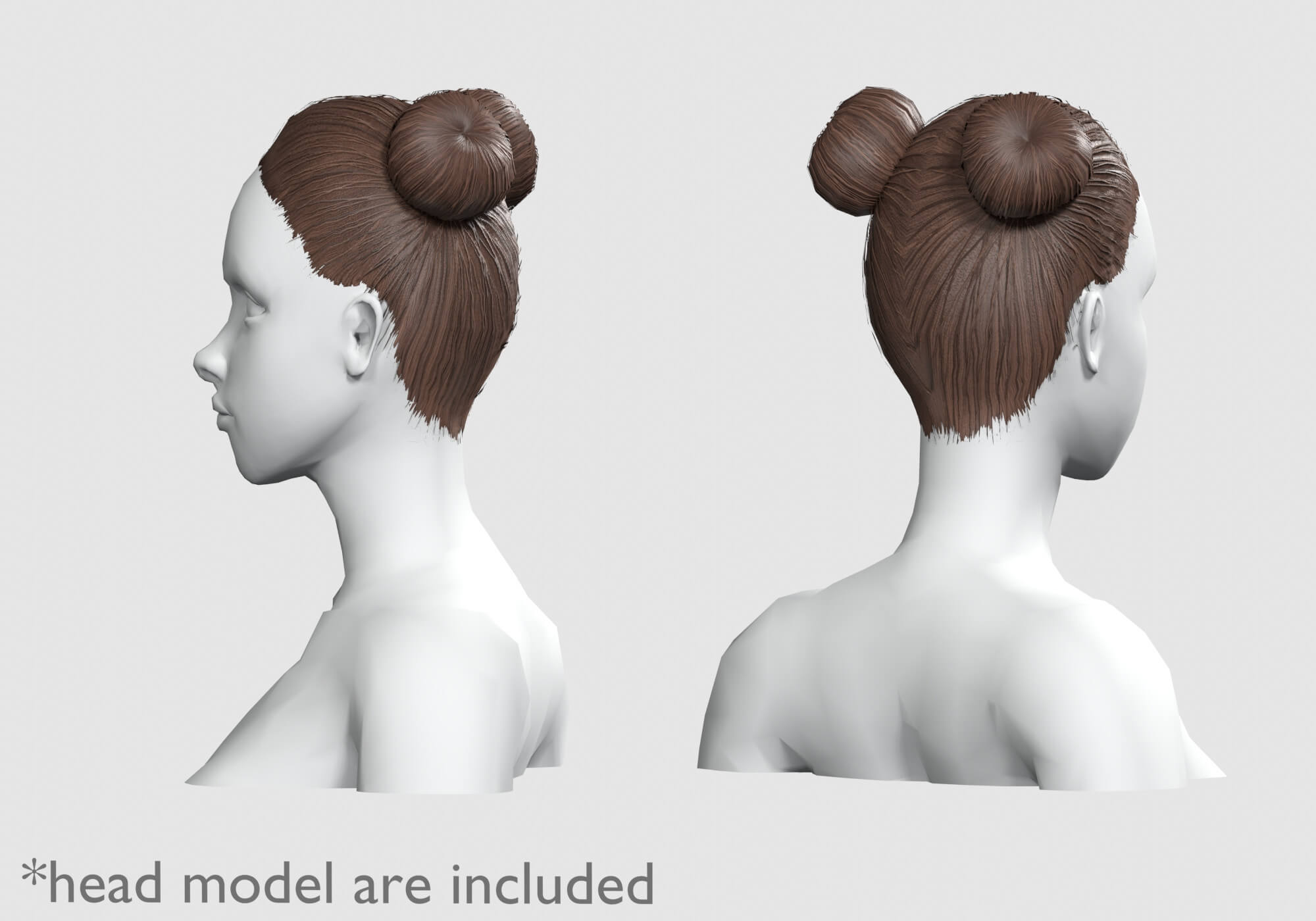 Tight Bun Hairstyle V4372 - 3D Model by nickianimations