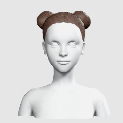 Tight Bun Hairstyle V4372 - 3D Model by nickianimations