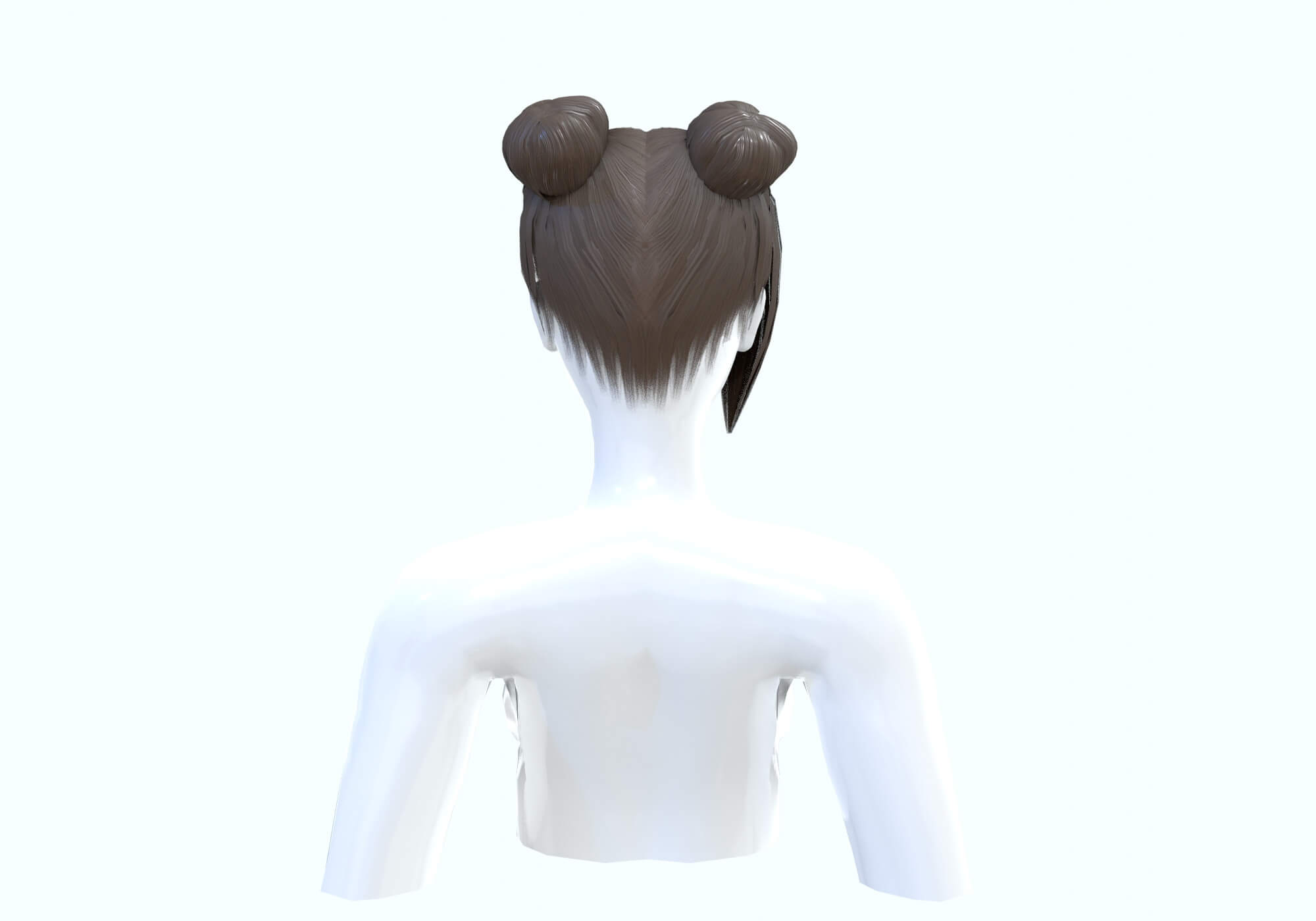 Two Bun Hairstyle v14853 - 3D Model by nickianimations