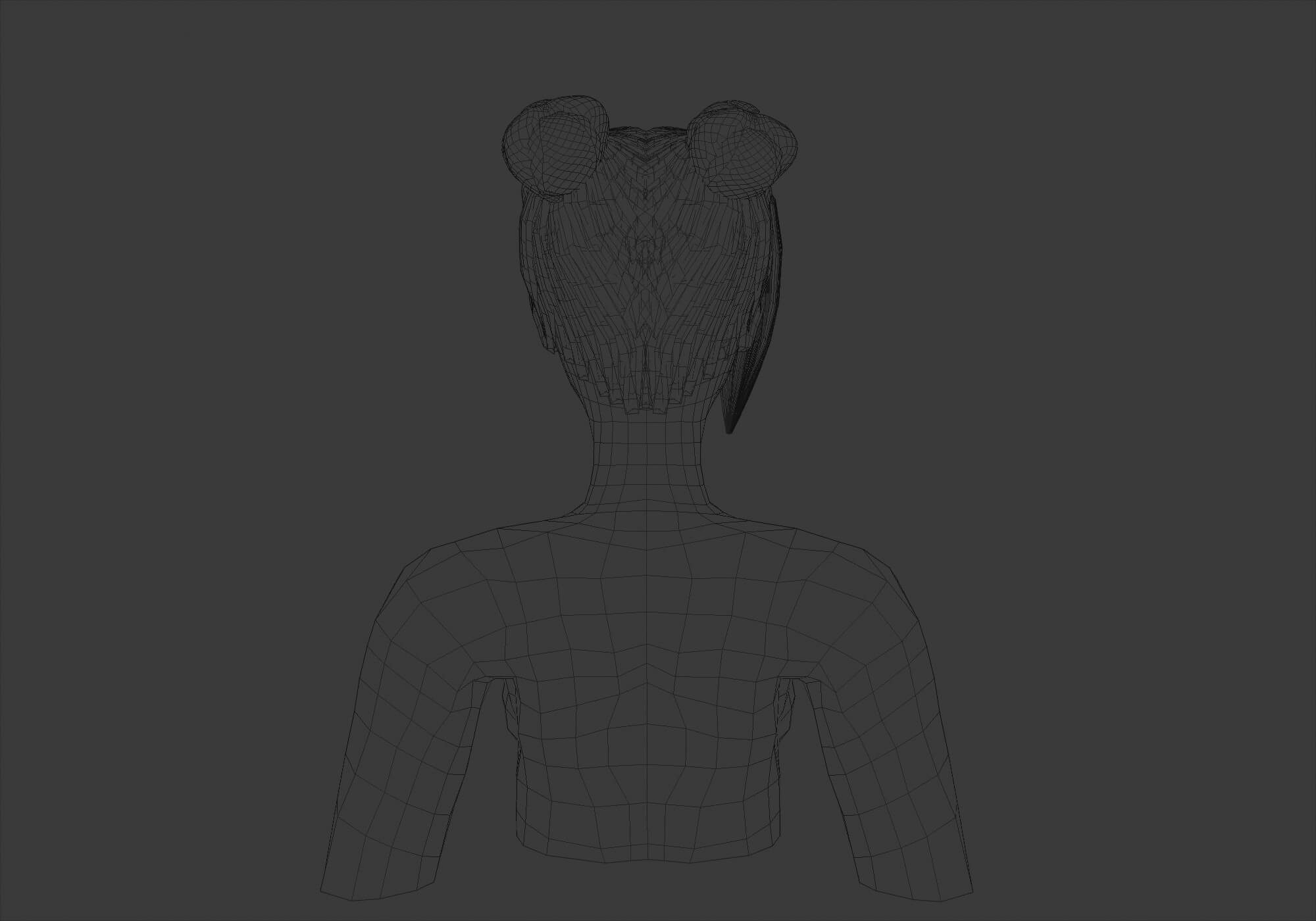 Two Bun Hairstyle v14853 - 3D Model by nickianimations