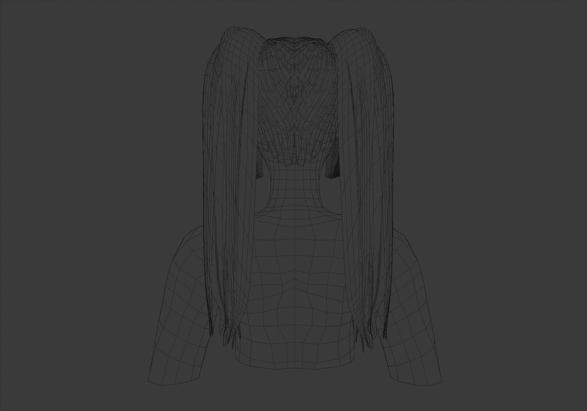 Two Pigtails Hairstyle V19104 - 3D Model by nickianimations