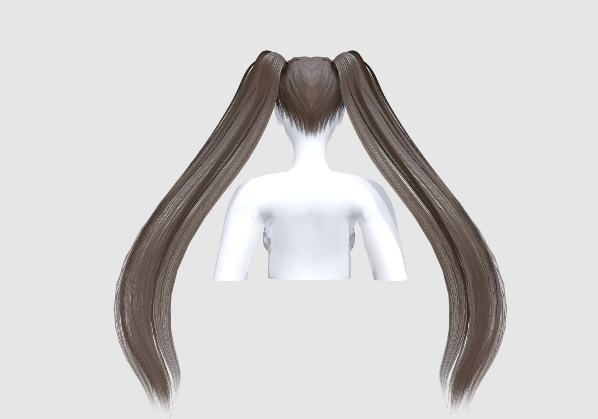 Two Pigtails Hairstyle V28738 - 3D Model by nickianimations
