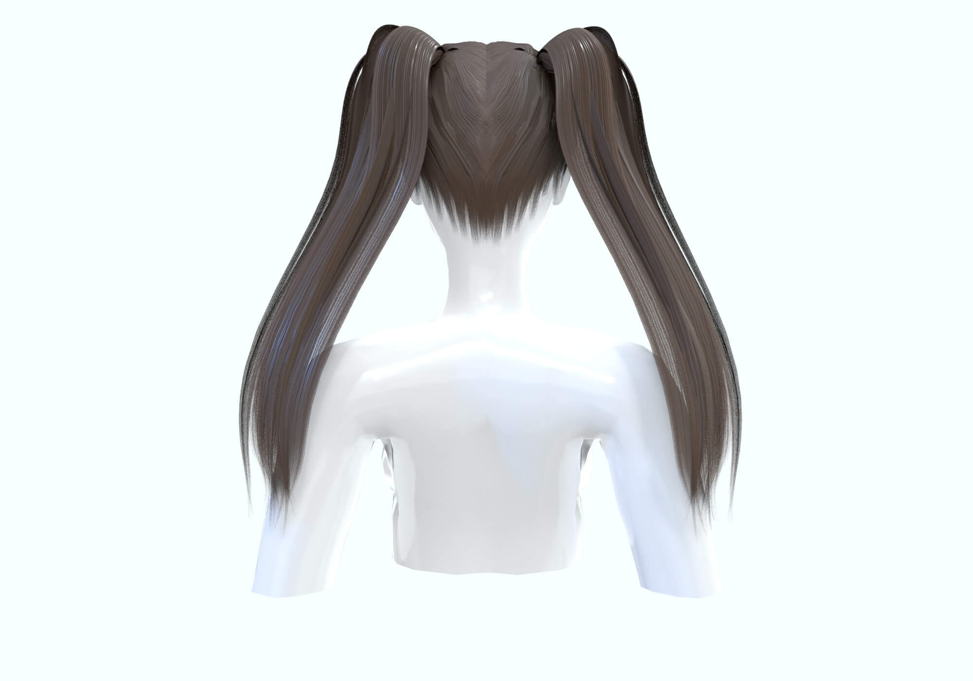Two Ponytails Hairstyle v21036 - 3D Model by nickianimations