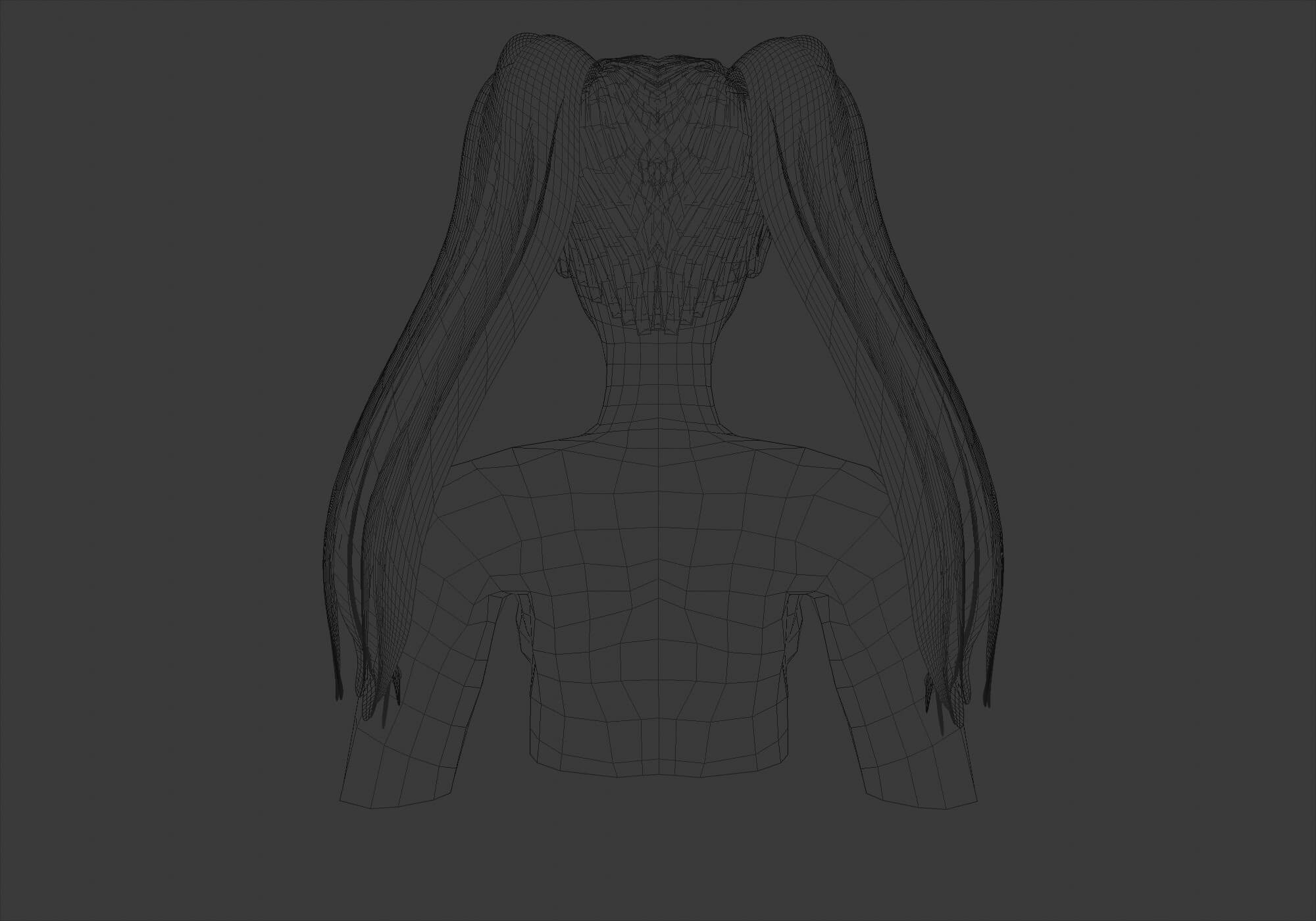 Two Ponytails Hairstyle v21036 - 3D Model by nickianimations