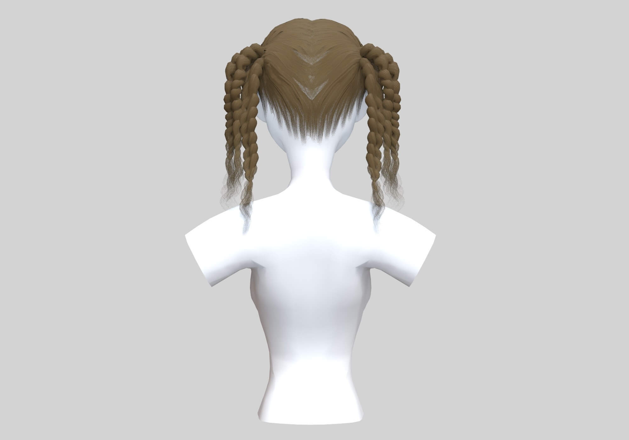 Two Ponytails Hairstyle - 3D Model by nickianimations