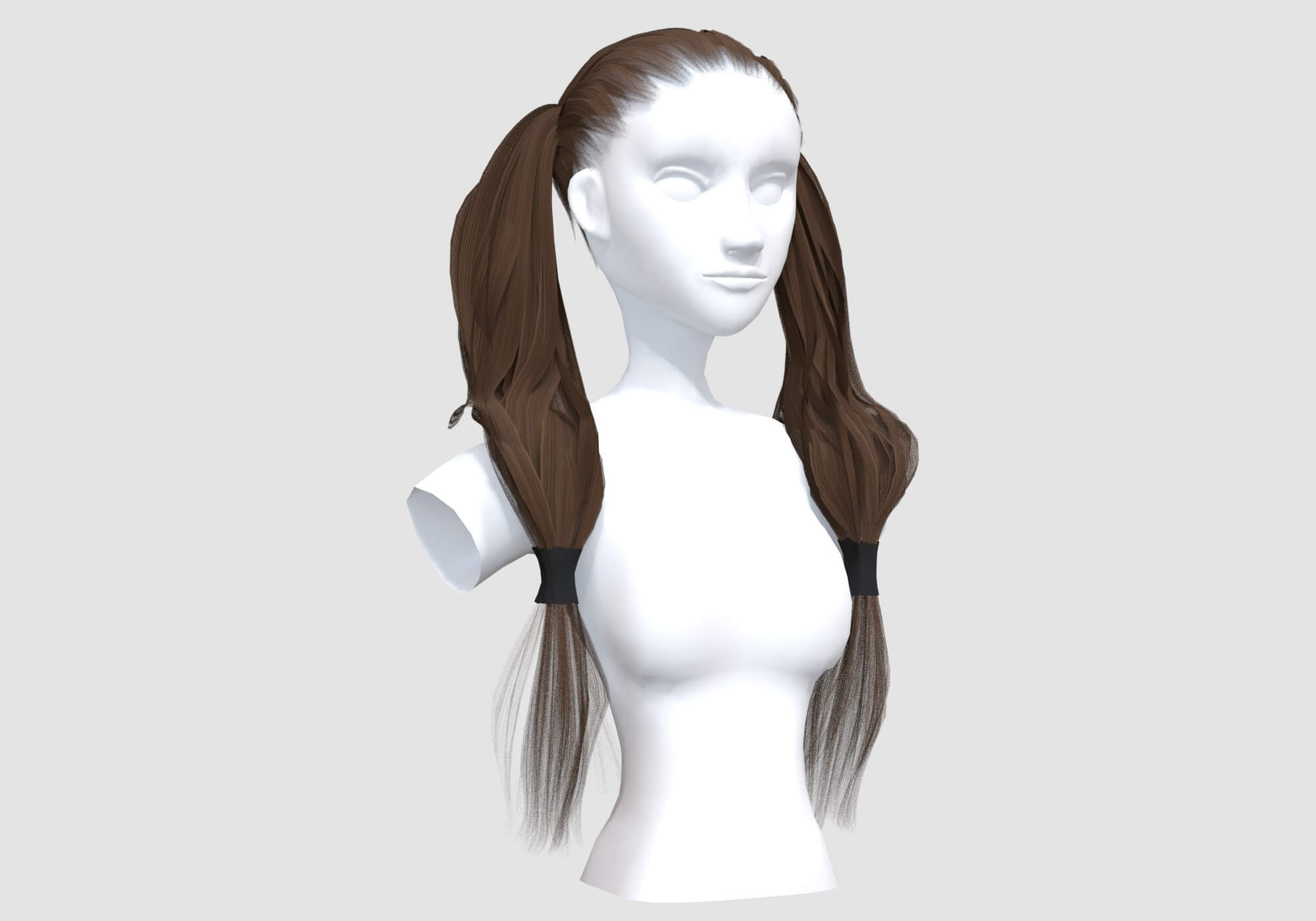 Two Ponytails Hairstyle - 3D Model by nickianimations