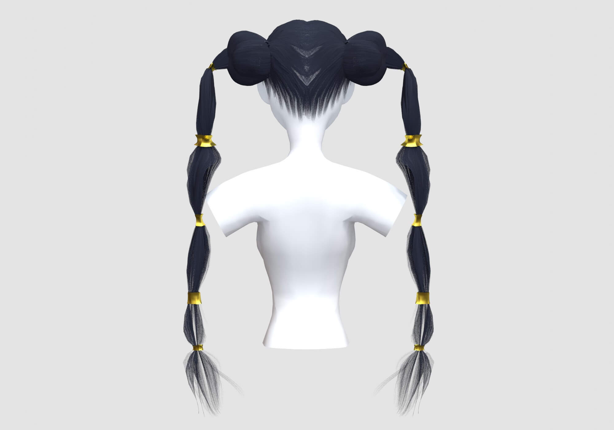Two Ponytails Hairstyle - 3D Model by nickianimations