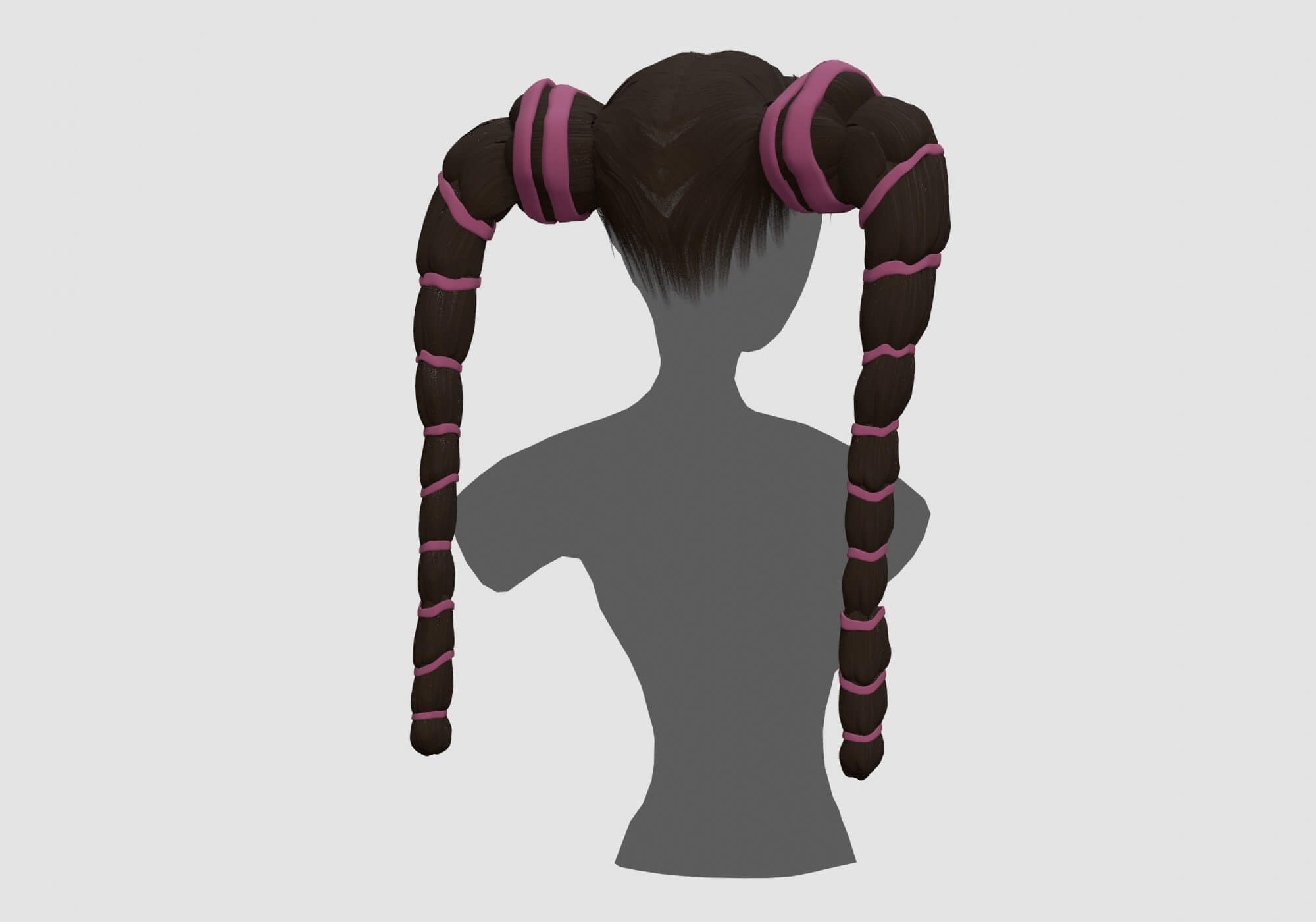 Two Ponytails Hairstyle - 3D Model by nickianimations