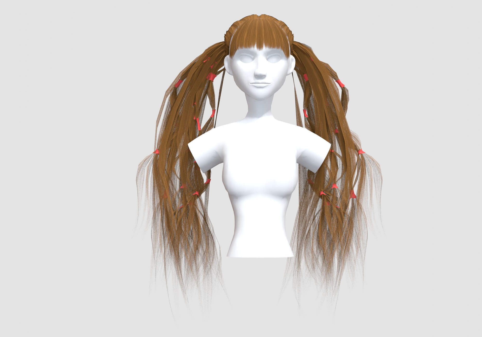 Two Ponytails Hairstyle - 3D Model by nickianimations