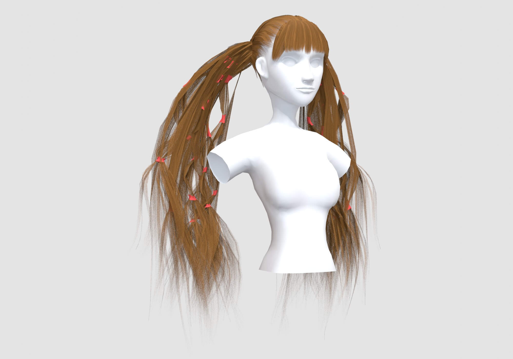 Two Ponytails Hairstyle - 3D Model by nickianimations