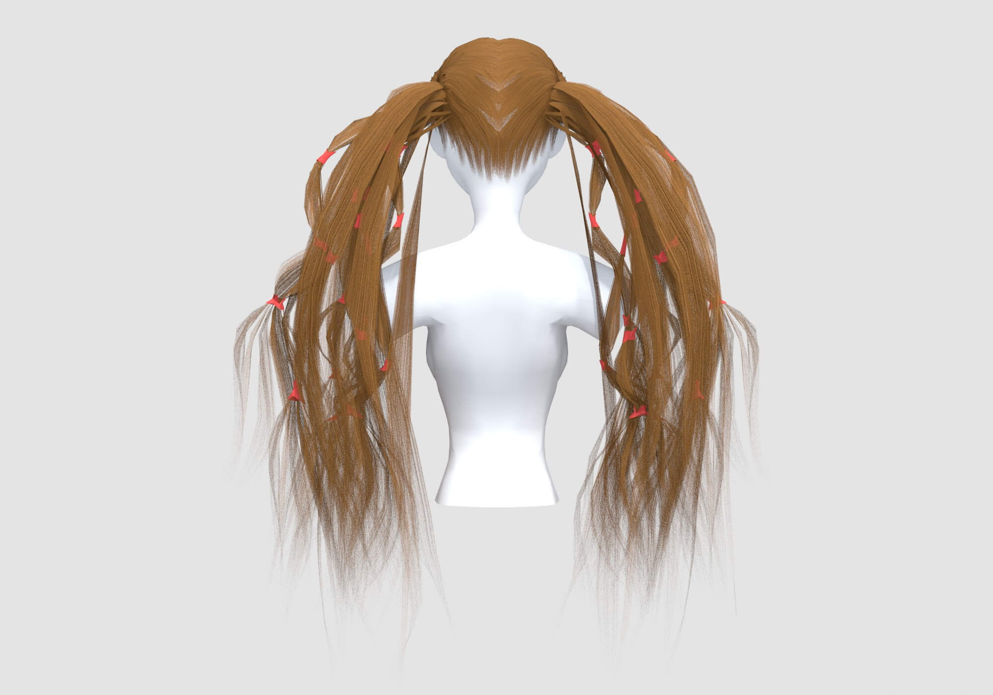 Two Ponytails Hairstyle - 3D Model by nickianimations