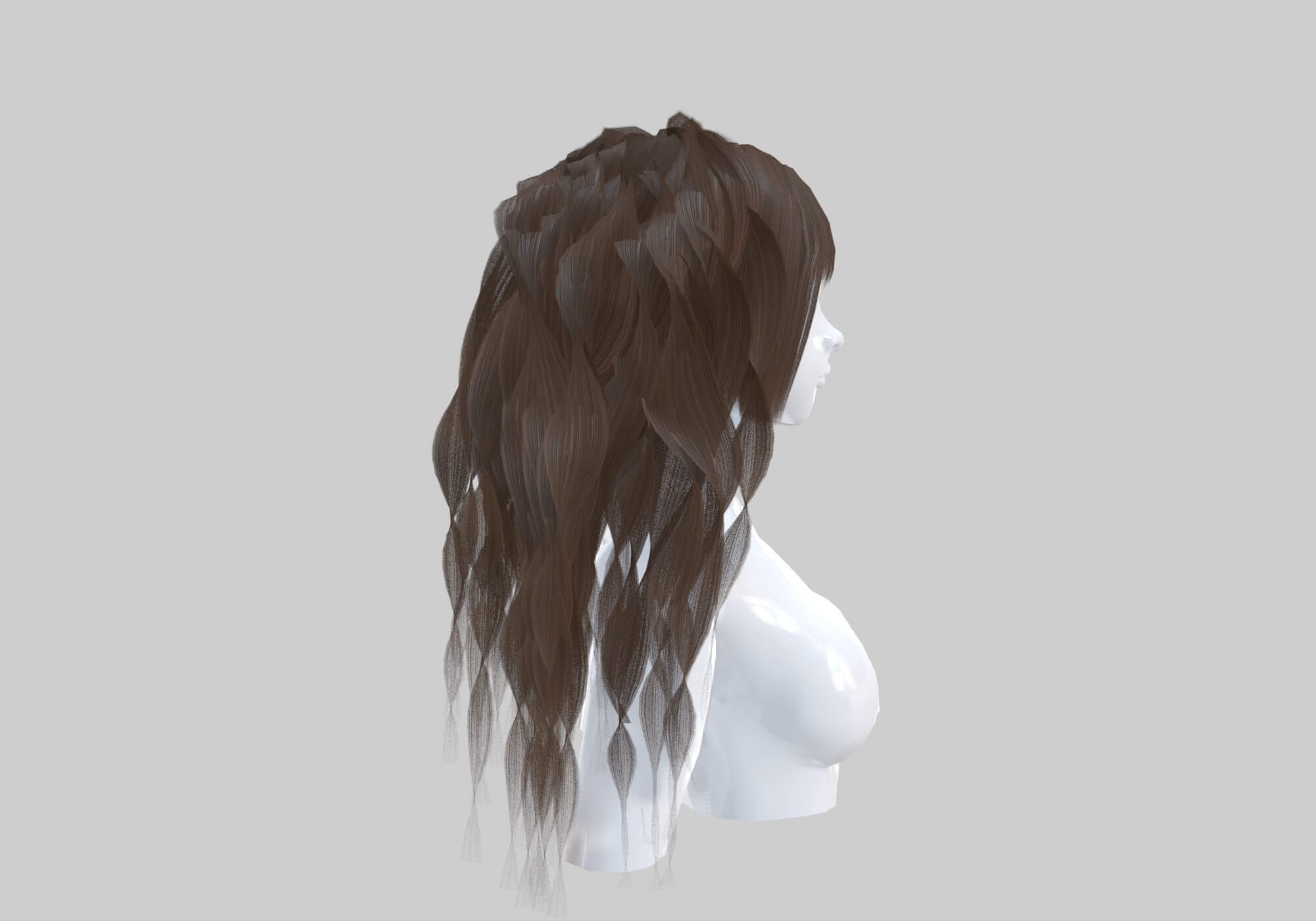 Wavy Curly Hairstyle V35988 - 3D Model by nickianimations