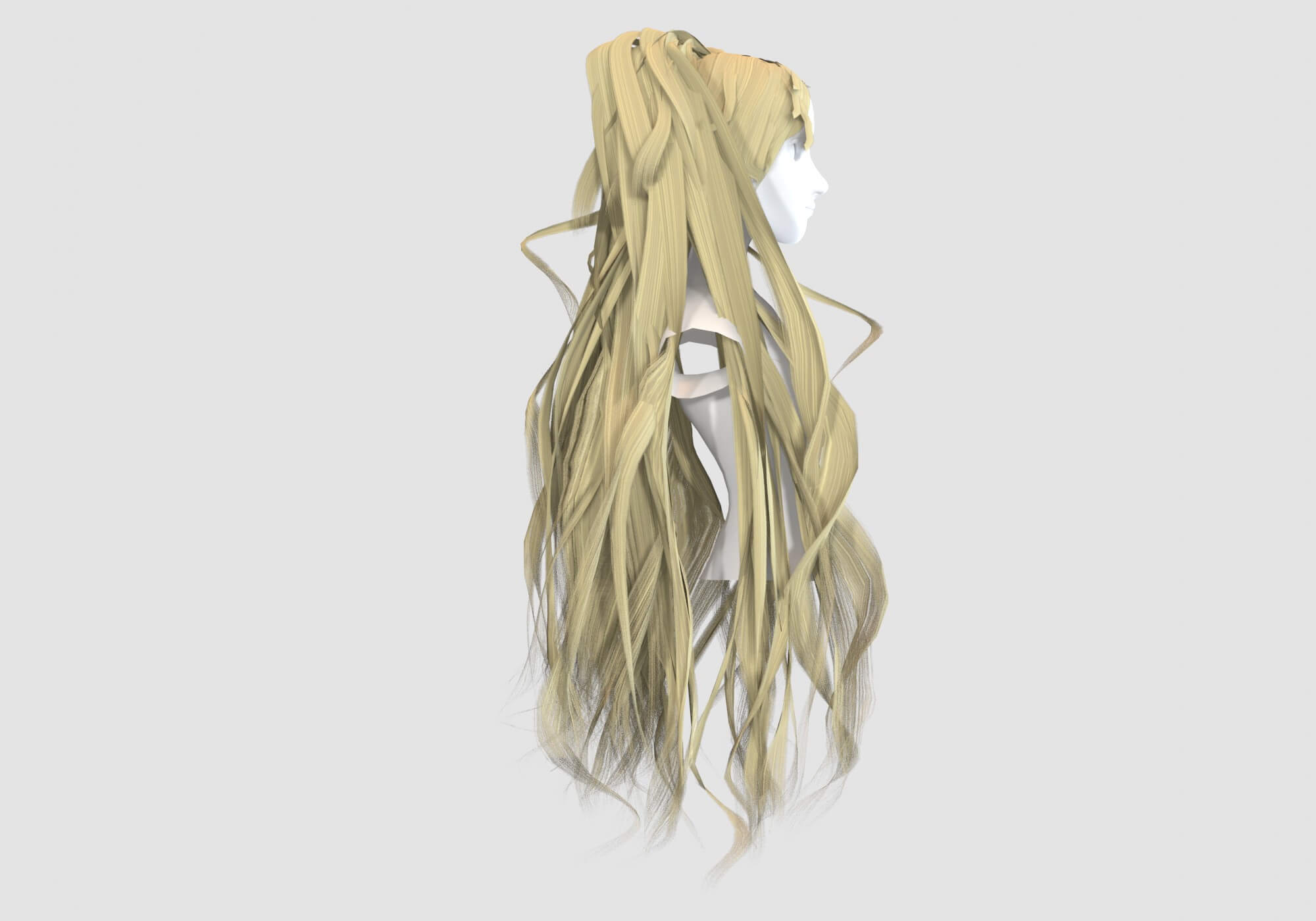 Wavy Long Hairstyle - 3D Model by nickianimations