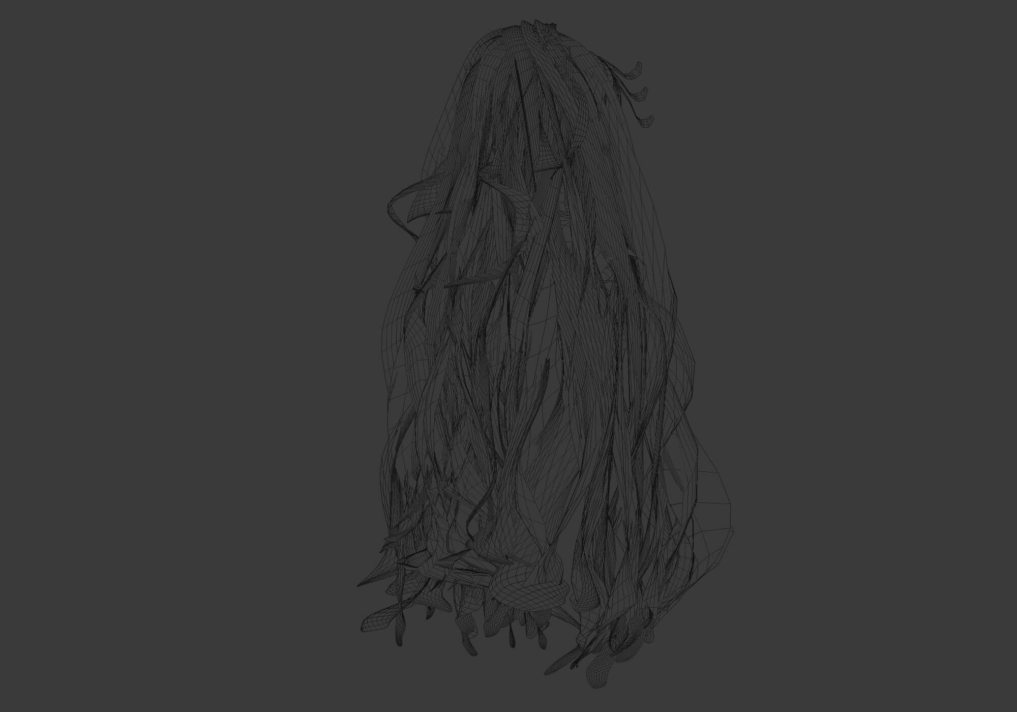 Wavy Long Hairstyle - 3D Model by nickianimations