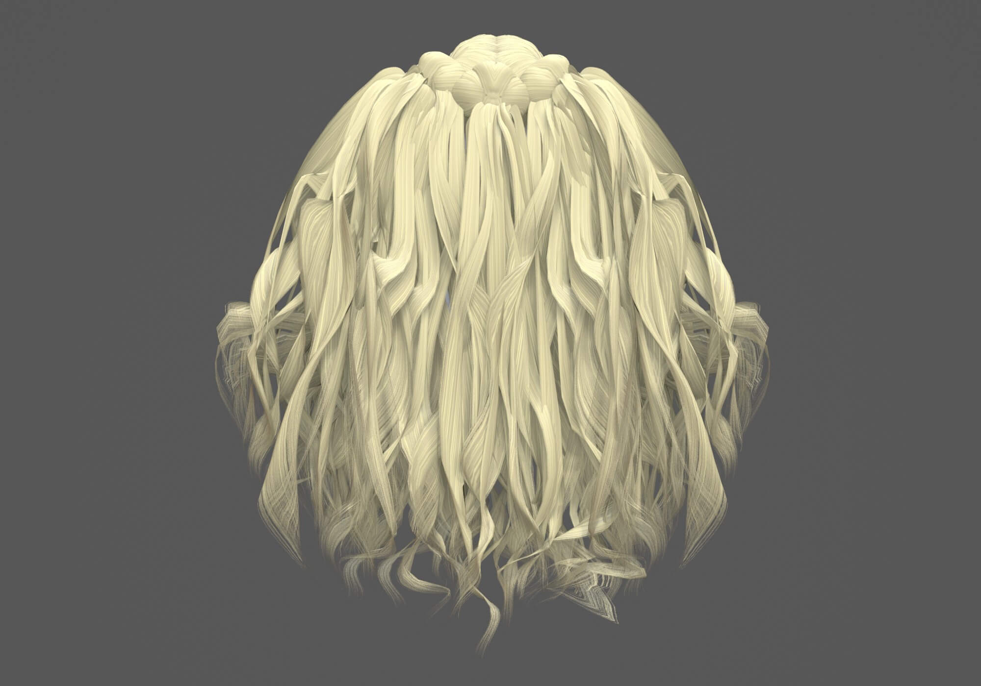 Wavy Long Hairstyle - 3D Model by nickianimations