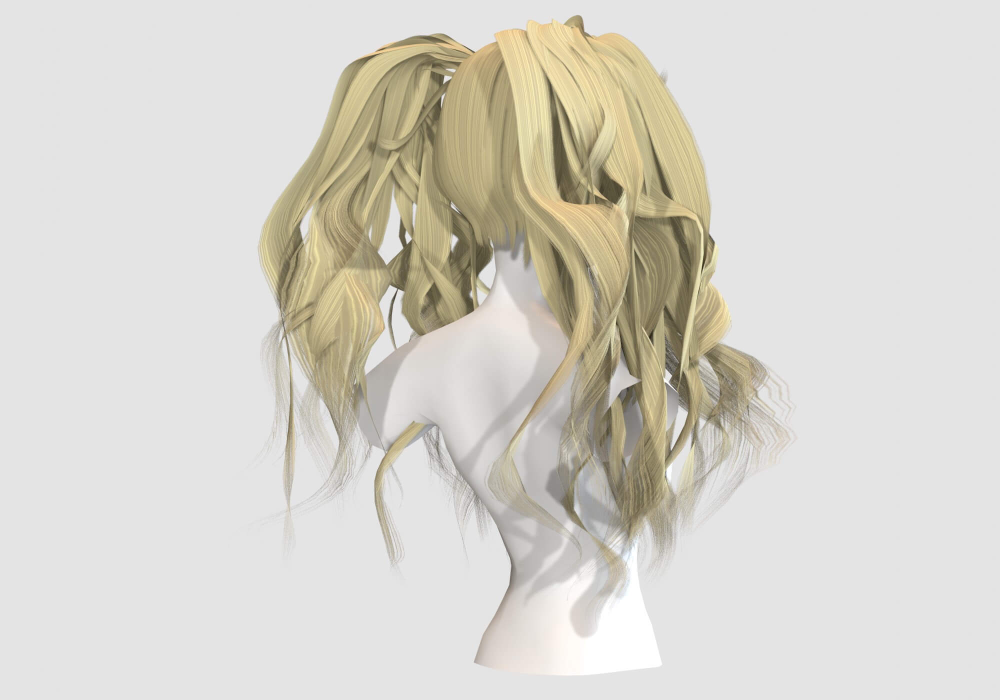 Wavy Pigtail Hairstyle - 3D Model by nickianimations
