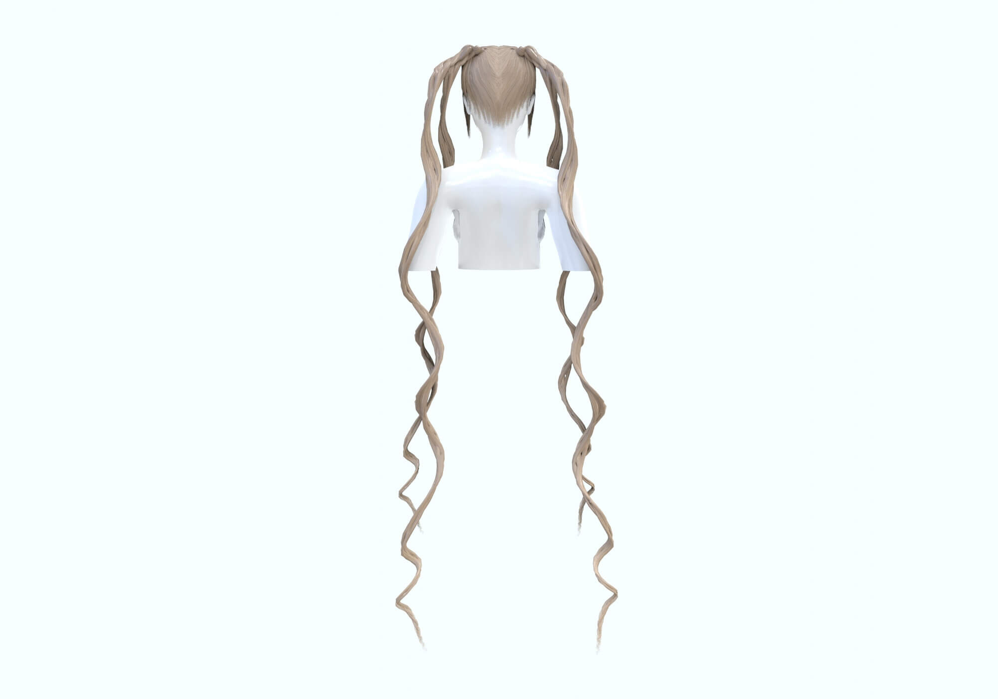 Wavy Pigtails Hairstyle v33624 - 3D Model by nickianimations