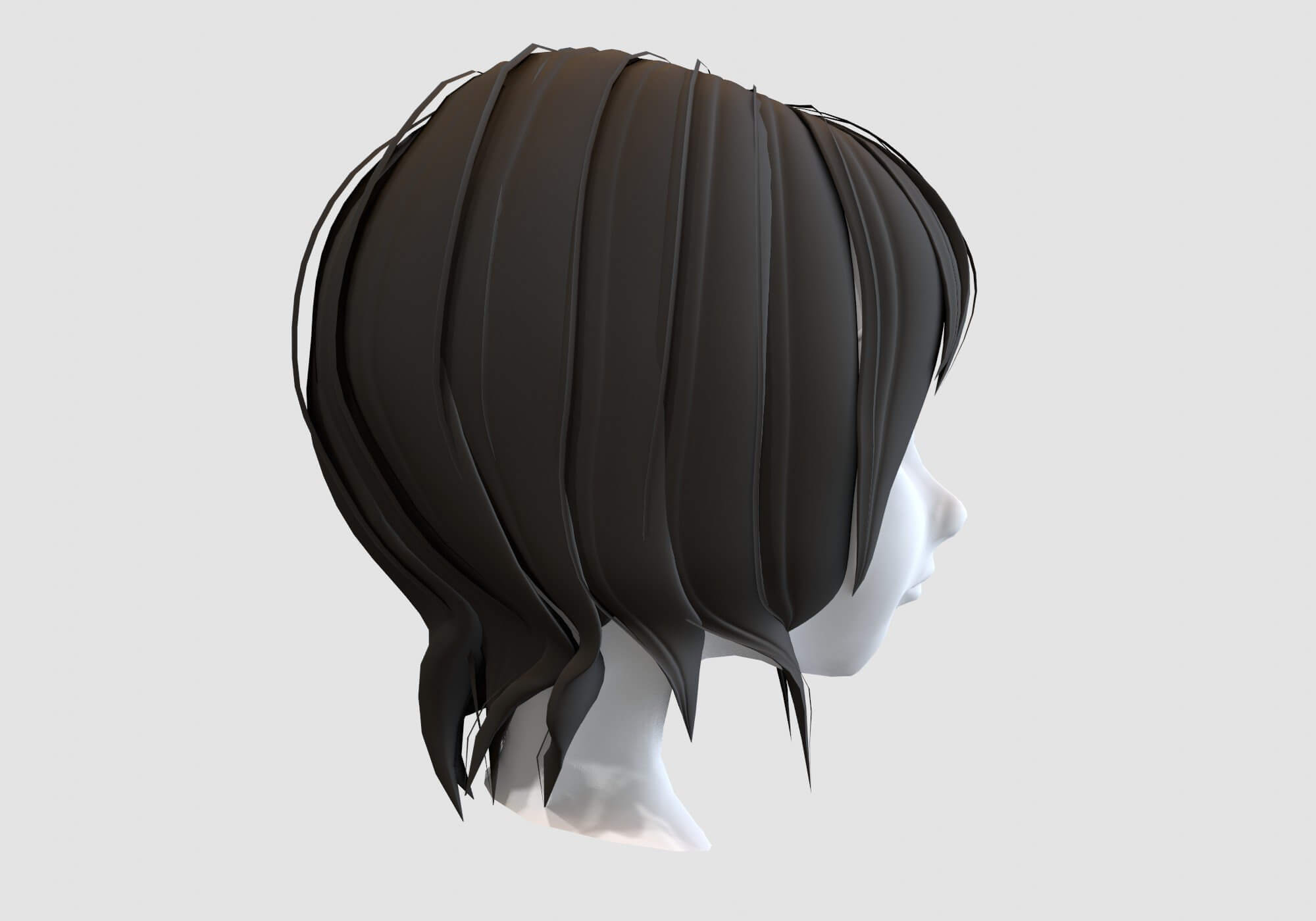 Wavy Short Hairstyle - 3D Model by nickianimations