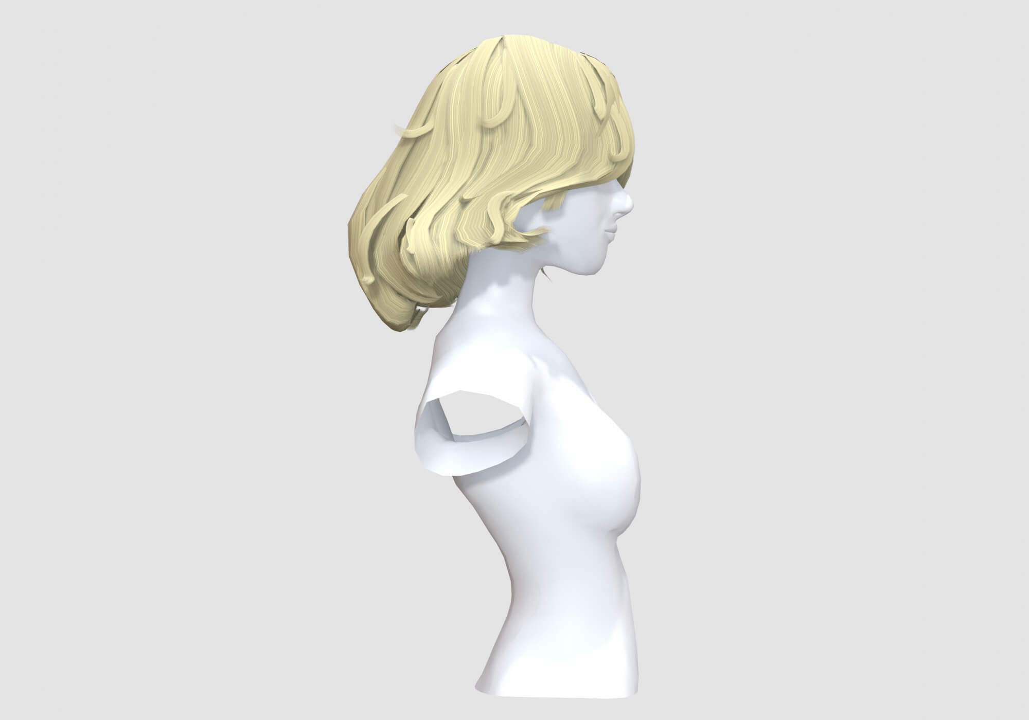 Wavy Windy Hairstyle - 3D Model by nickianimations
