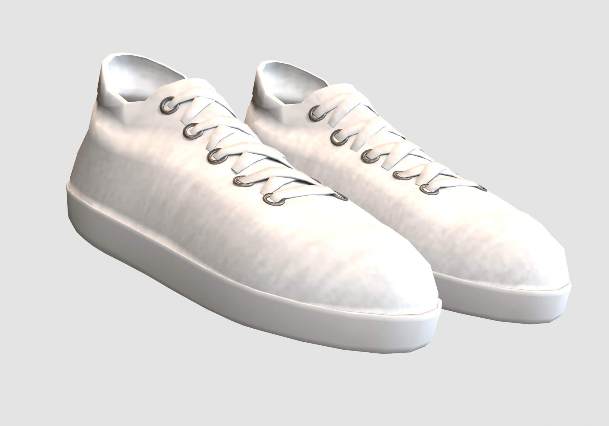White Basic Shoes - 3D Model by nickianimations