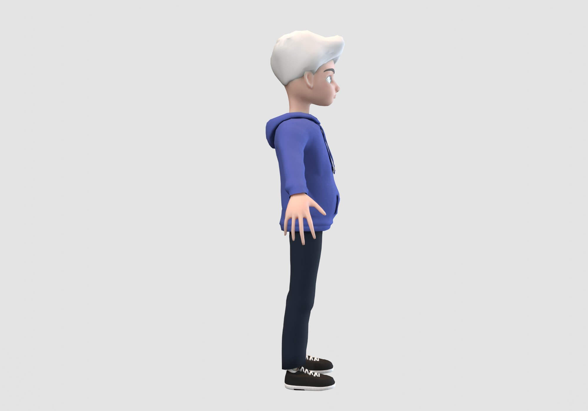 White Cartoon Boy - 3D Model by nickianimations