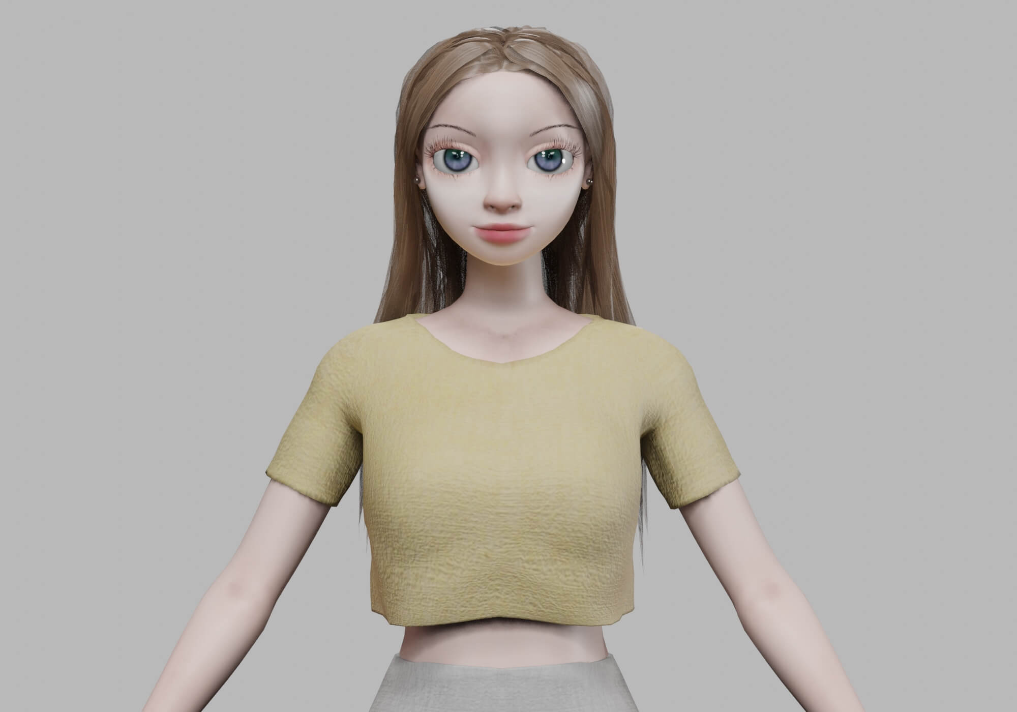 Young Basic Girl V30089 - 3D Model by nickianimations