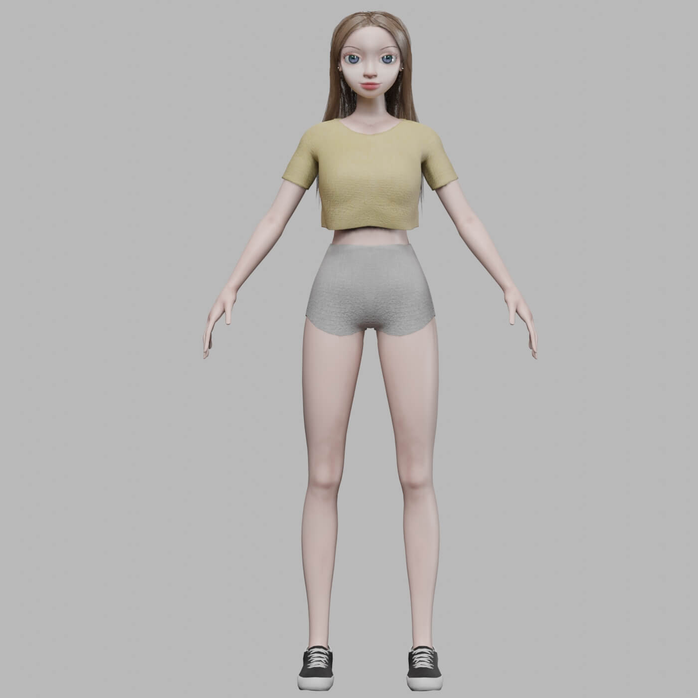 Young Basic Girl V30089 - 3D Model by nickianimations