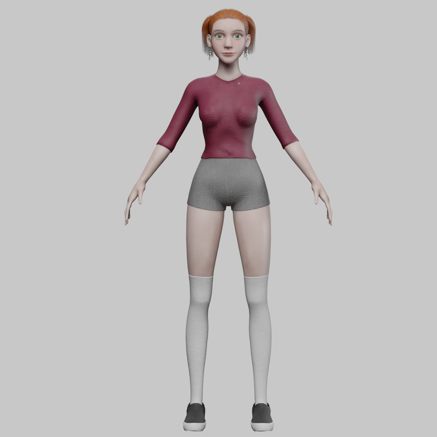Young Basic Woman V23446 - 3D Model by nickianimations
