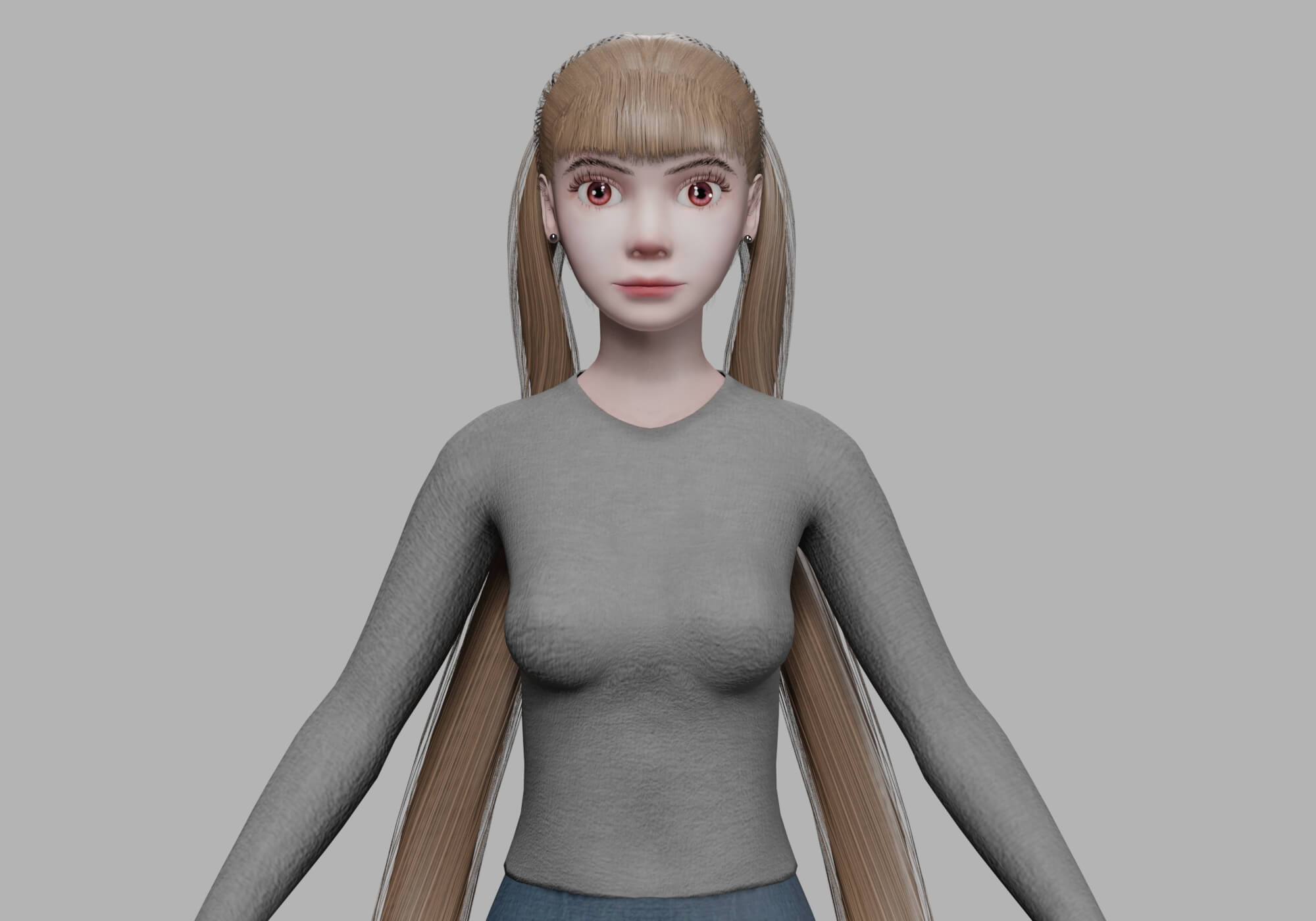 Young Basic Woman V24449 - 3D Model by nickianimations