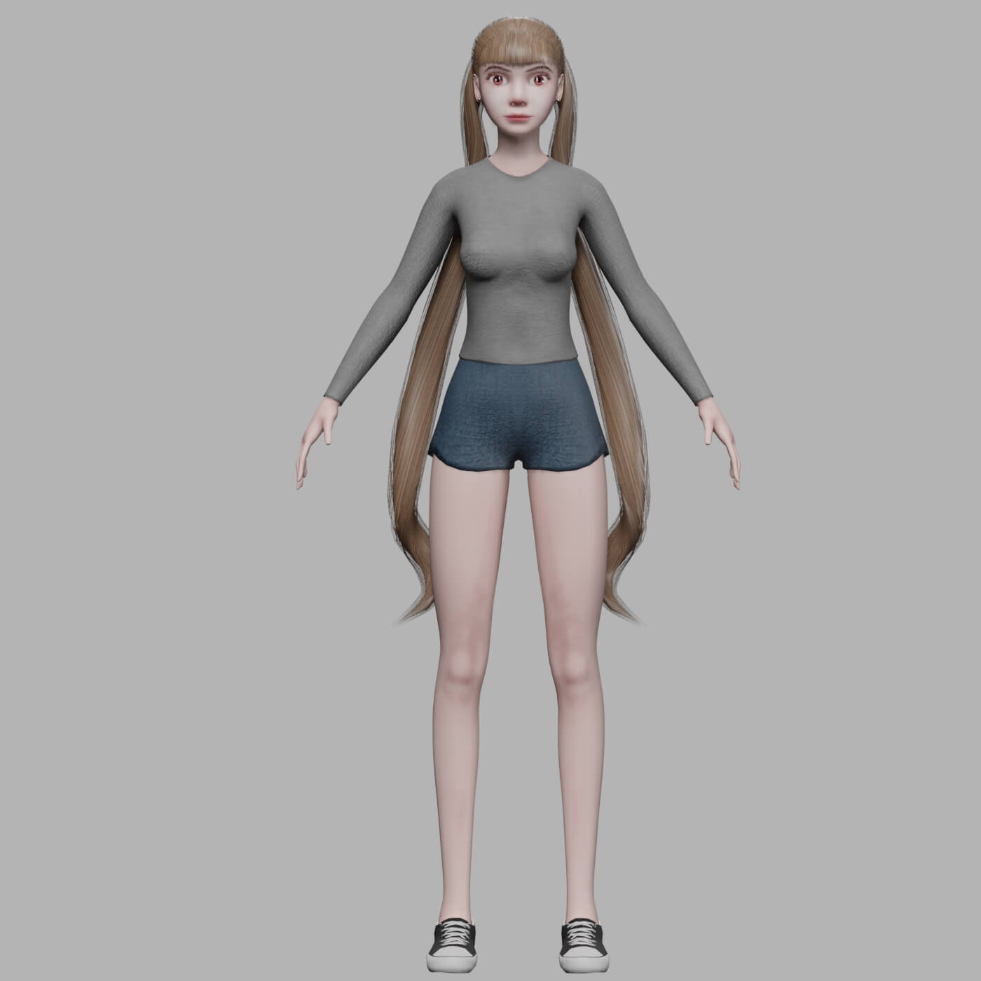 Young Basic Woman V24449 - 3D Model by nickianimations