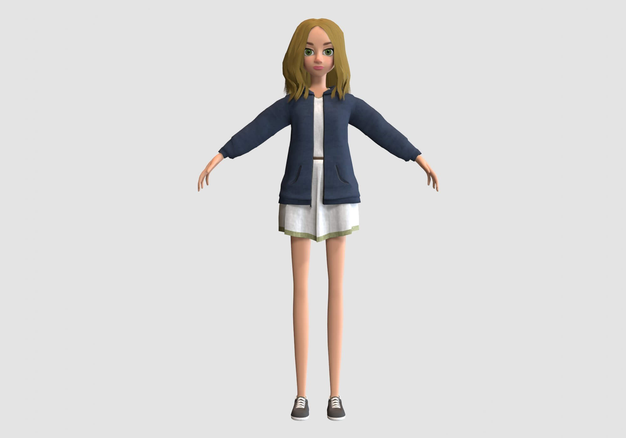 Young Blond Teenager - 3D Model by nickianimations