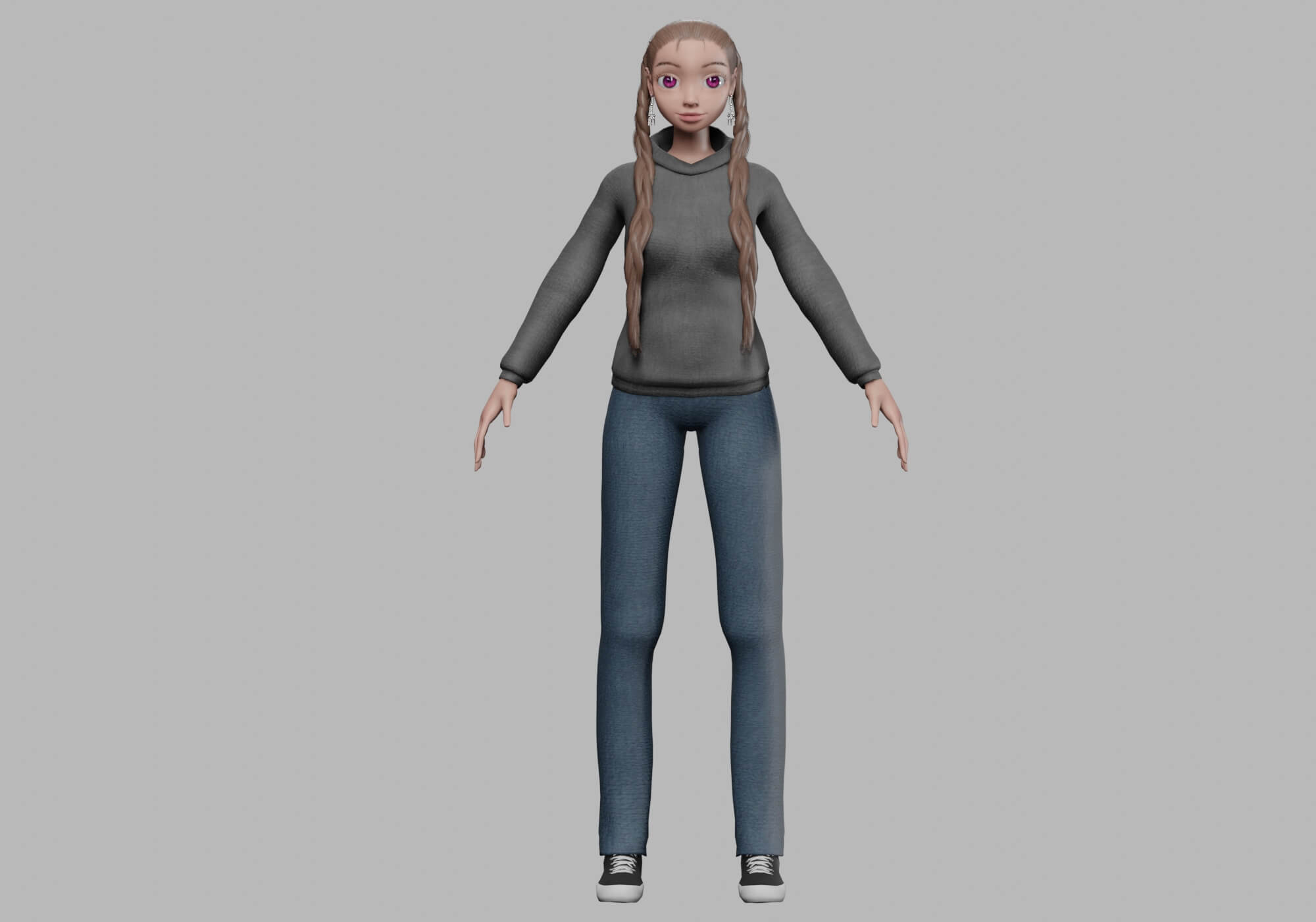 Young Cartoon Girl V31021 - 3D Model by nickianimations