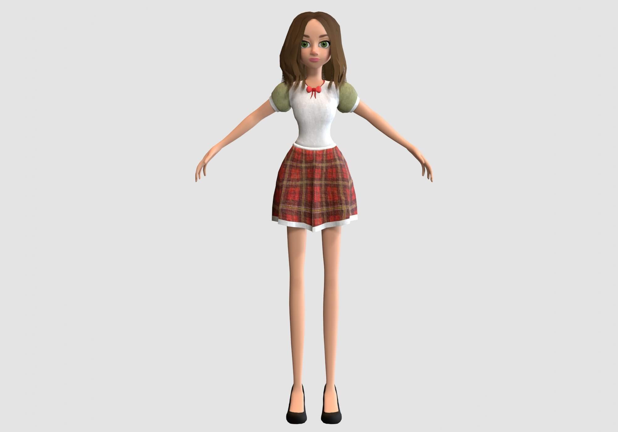 Young Pretty Girl - 3D Model by nickianimations