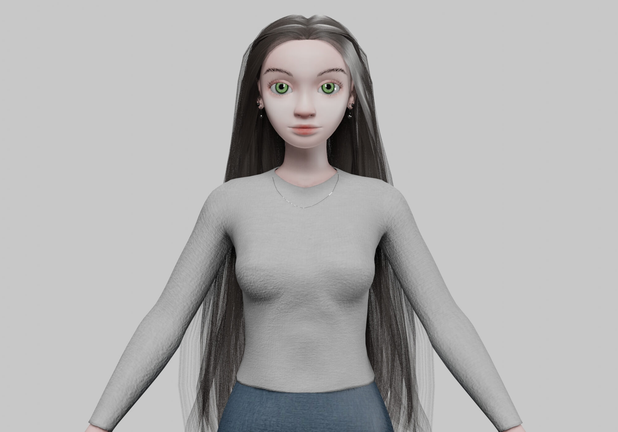 Young Stylized Girl V30443 - 3D Model by nickianimations