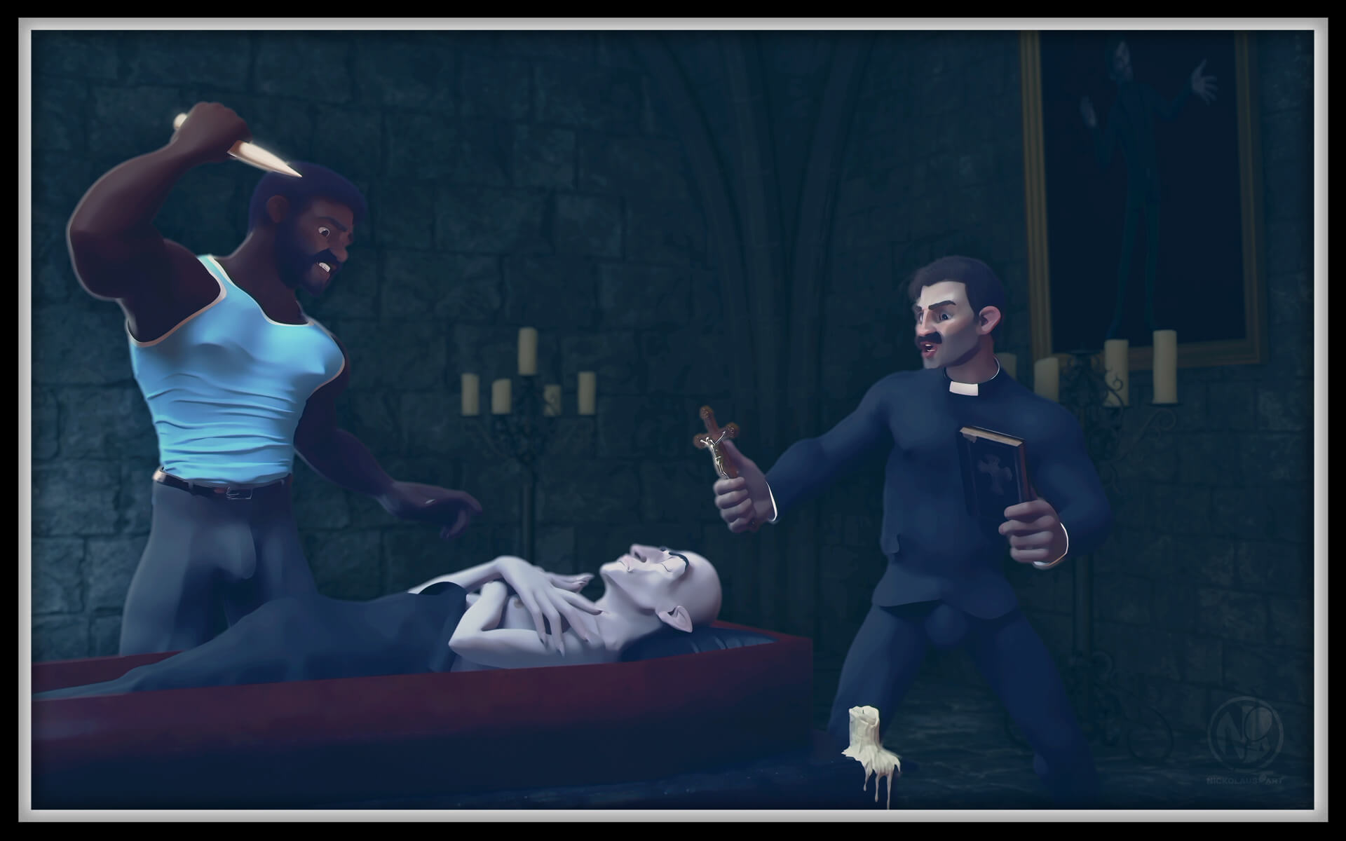 Nosferatu (Censored) 3D Render, Digital Art by nickolausart