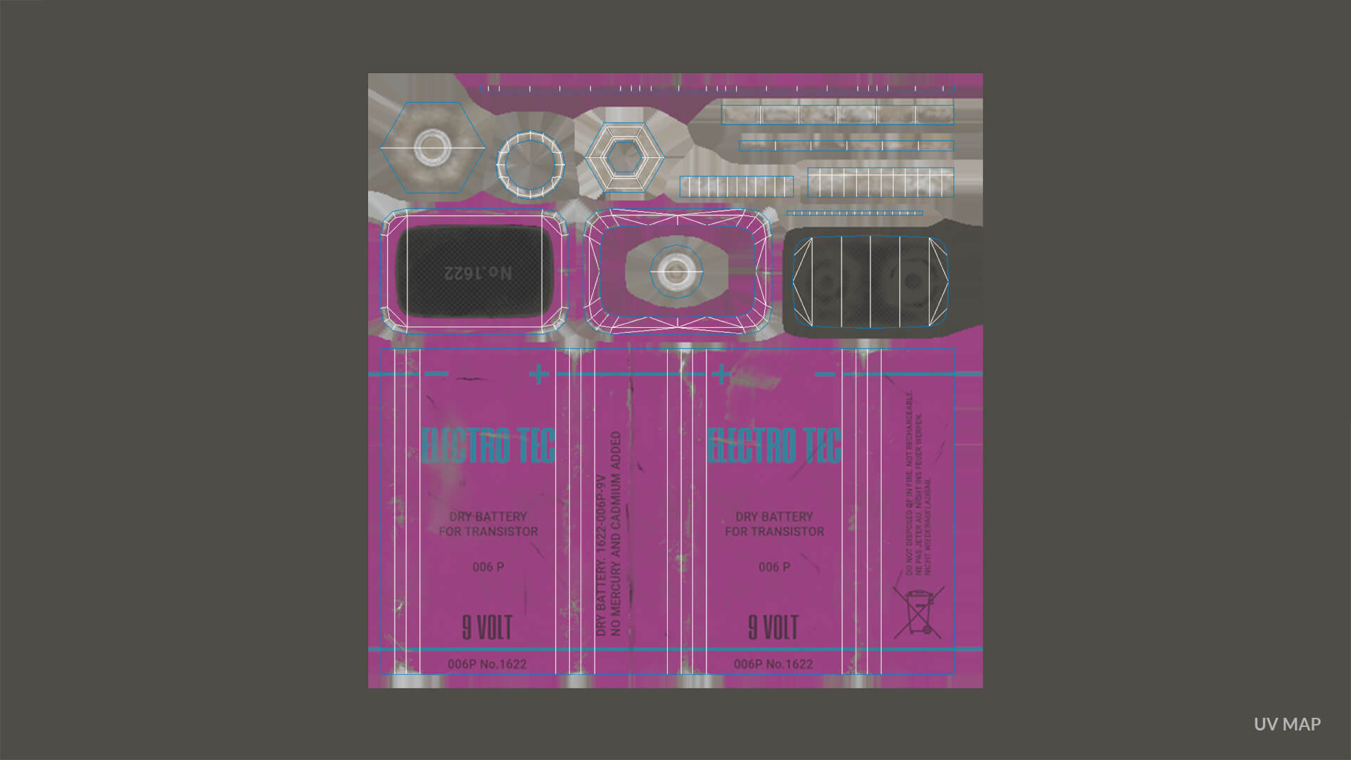 Battery PP3 9V - 3D Model by NickStarArt