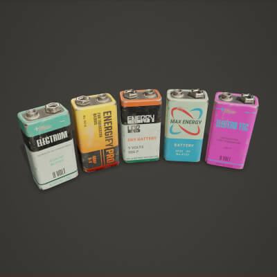 Battery PP3 9V - 3D Model by NickStarArt