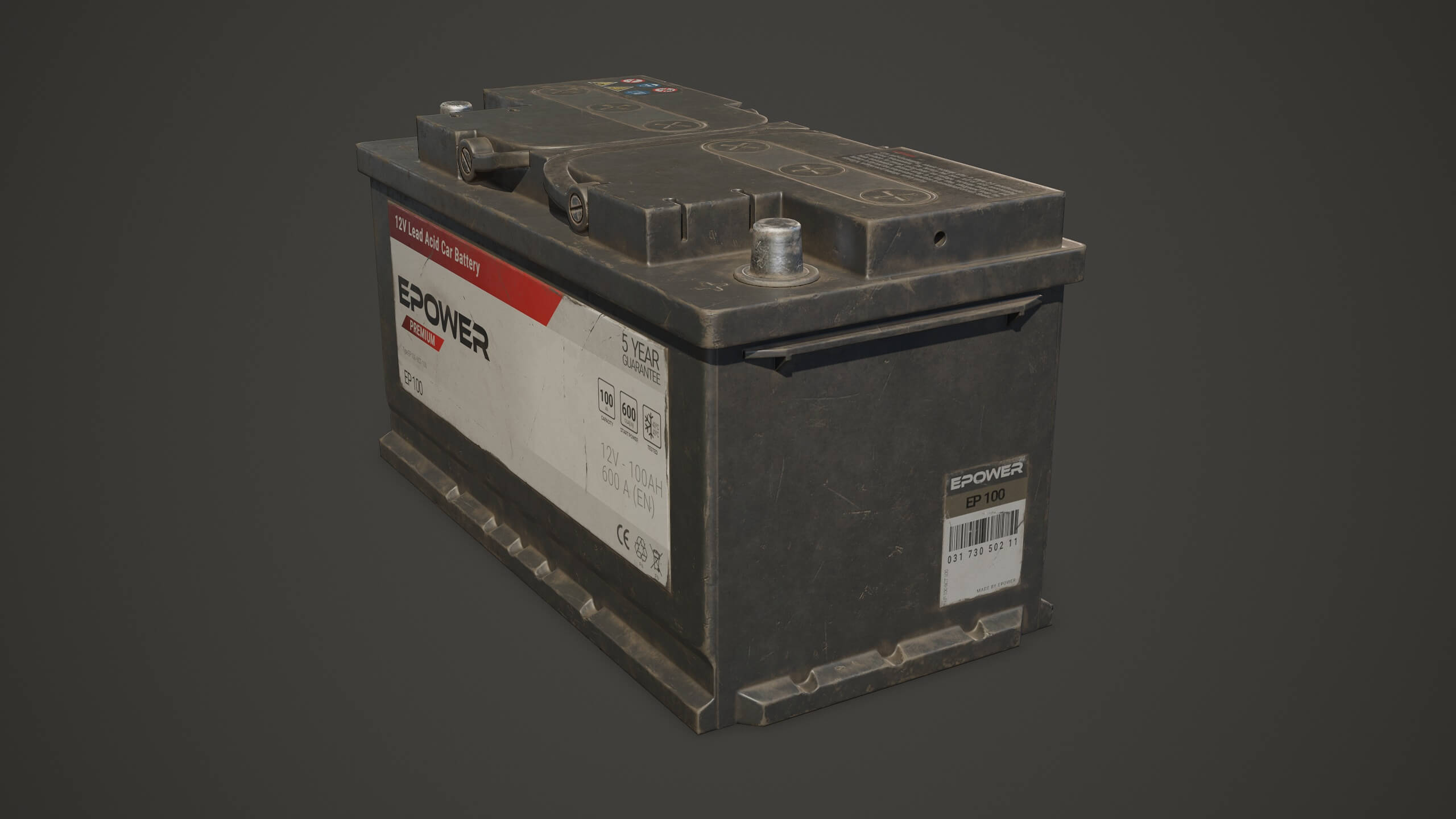 Car Battery 100 6Ct 12 Volt - 3D Model by NickStarArt