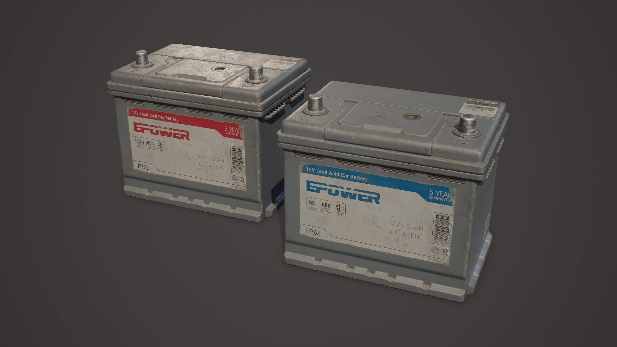 Car Battery 62 6Ct 12 Volt - 3D Model by NickStarArt