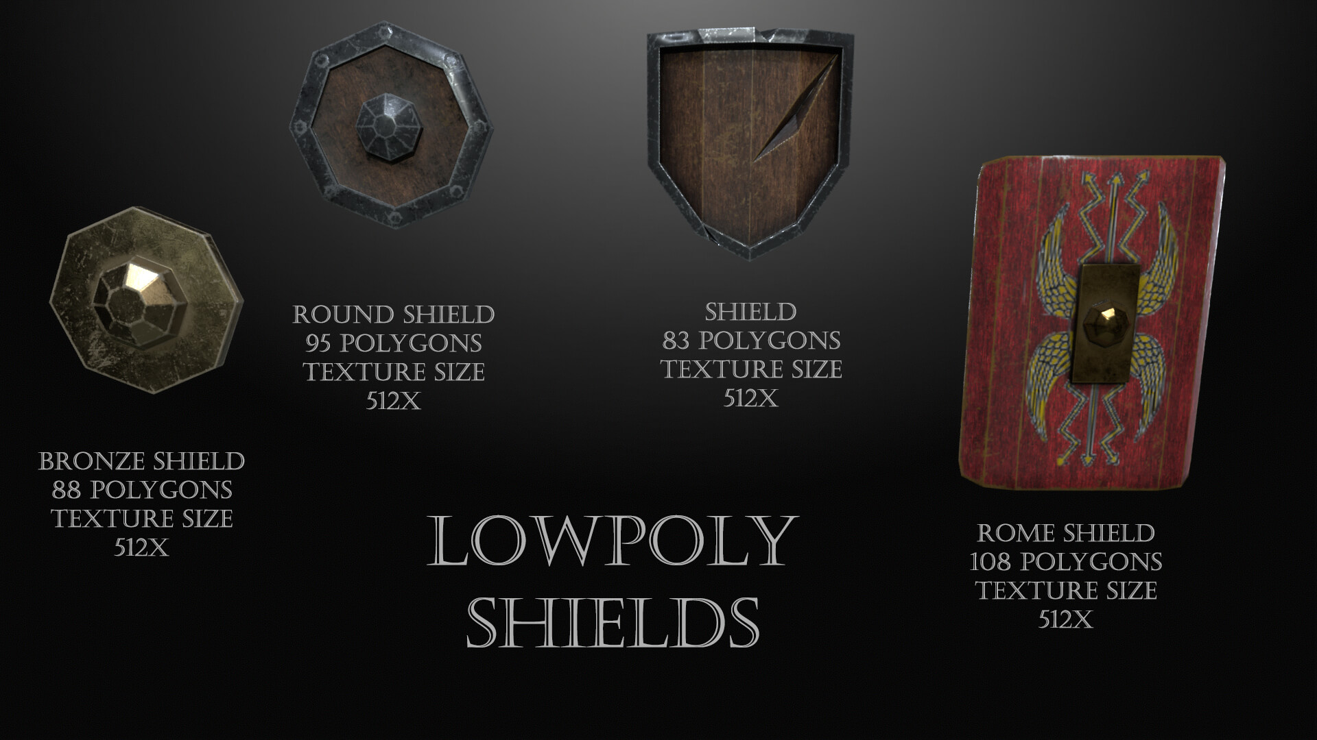 Low Poly Shields Pack - 3D Model by Nico_Ni