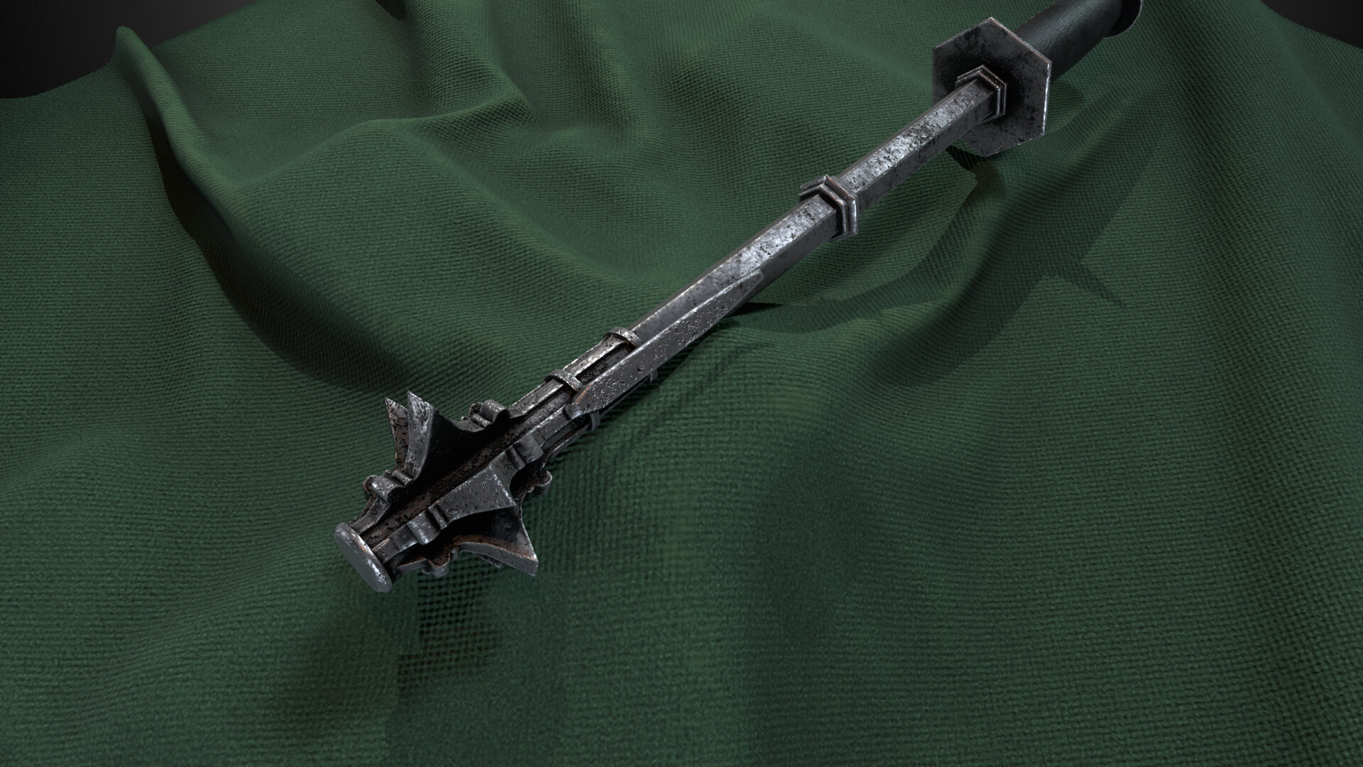 One-Handed Feathered Mace 3D Model by Nico_Ni