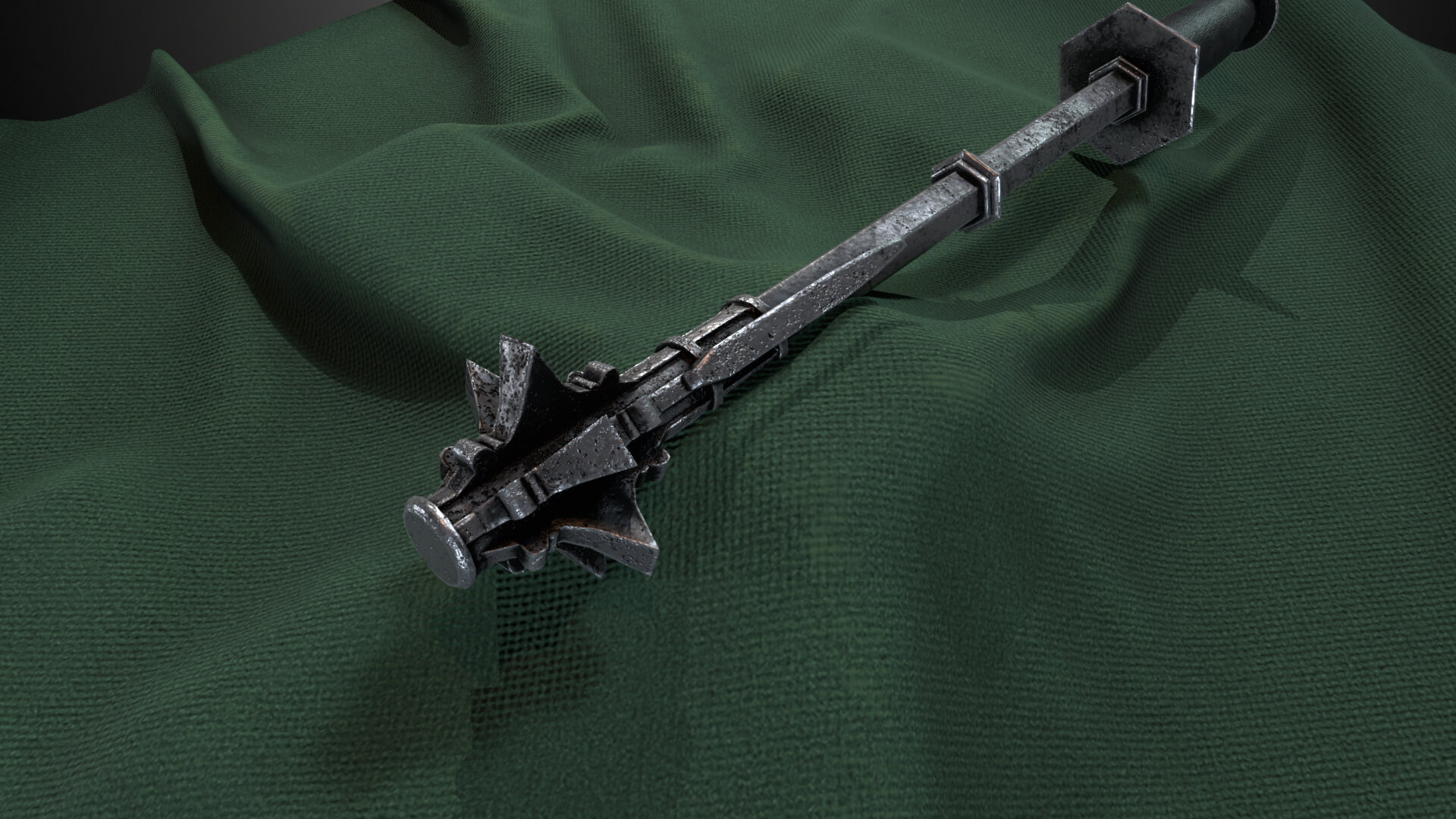 One-Handed Feathered Mace 3D Model by Nico_Ni