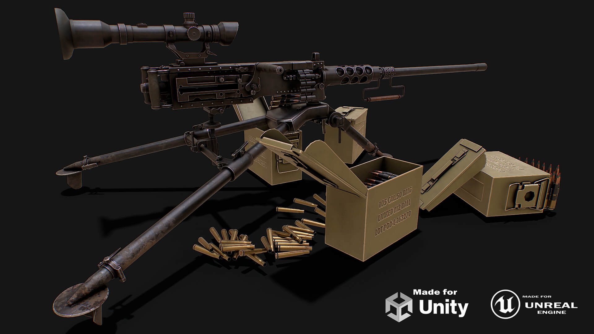 Army Machine Gun With Optical Sight - 3D Model by Nicu_Tepes
