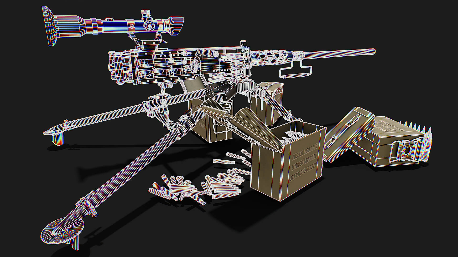 Army Machine Gun With Optical Sight - 3D Model by Nicu_Tepes