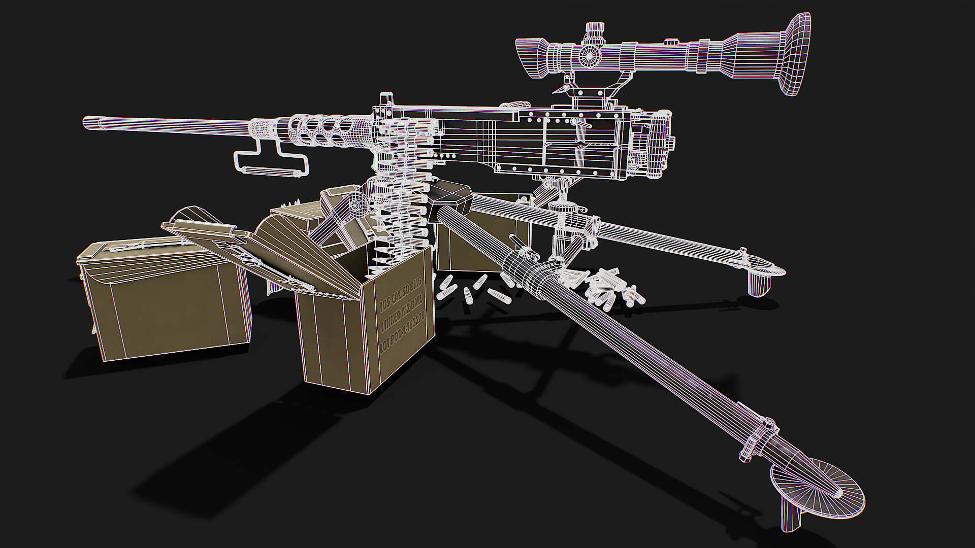Army Machine Gun With Optical Sight - 3D Model by Nicu_Tepes