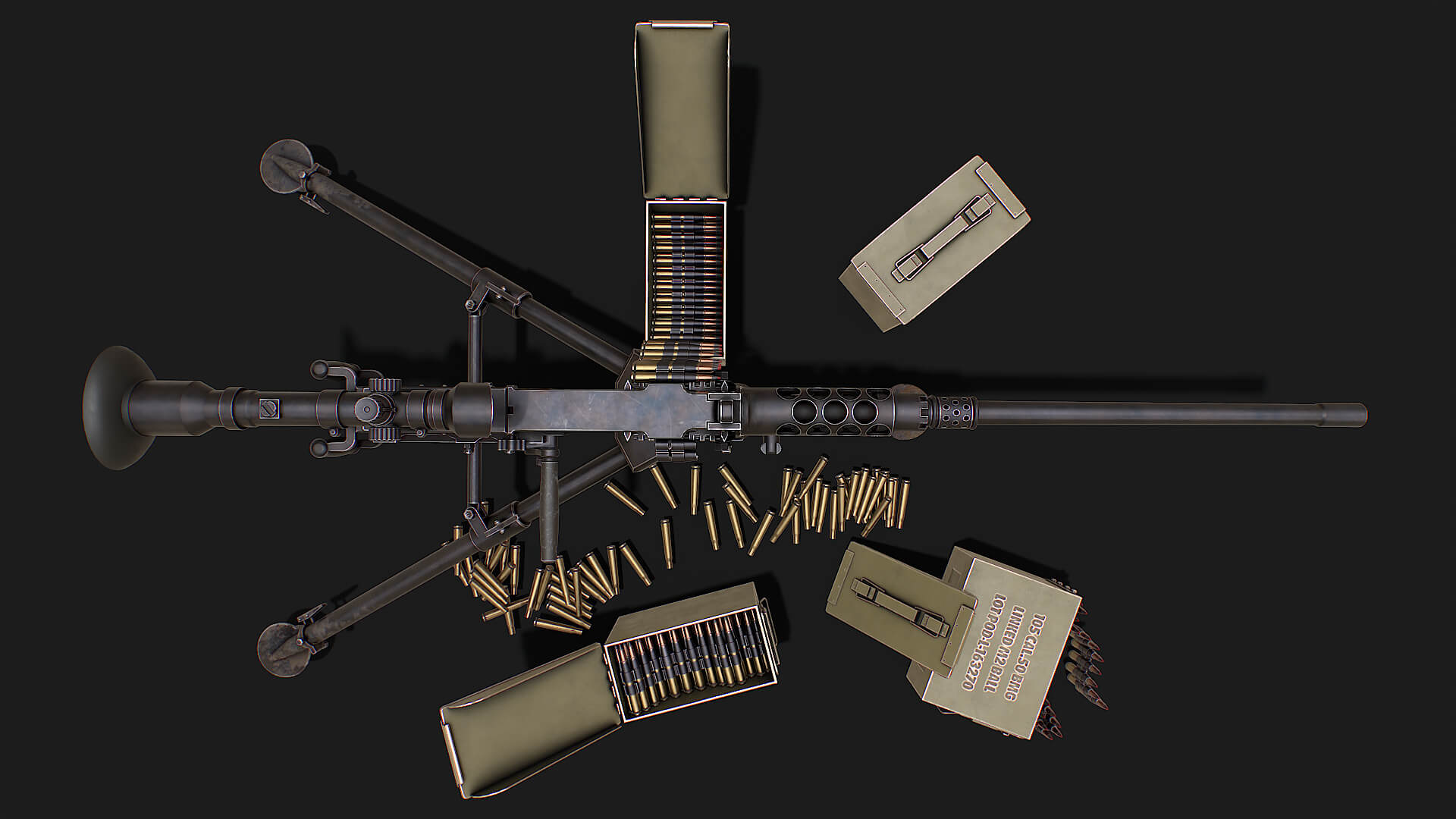 Army Machine Gun With Optical Sight - 3D Model by Nicu_Tepes