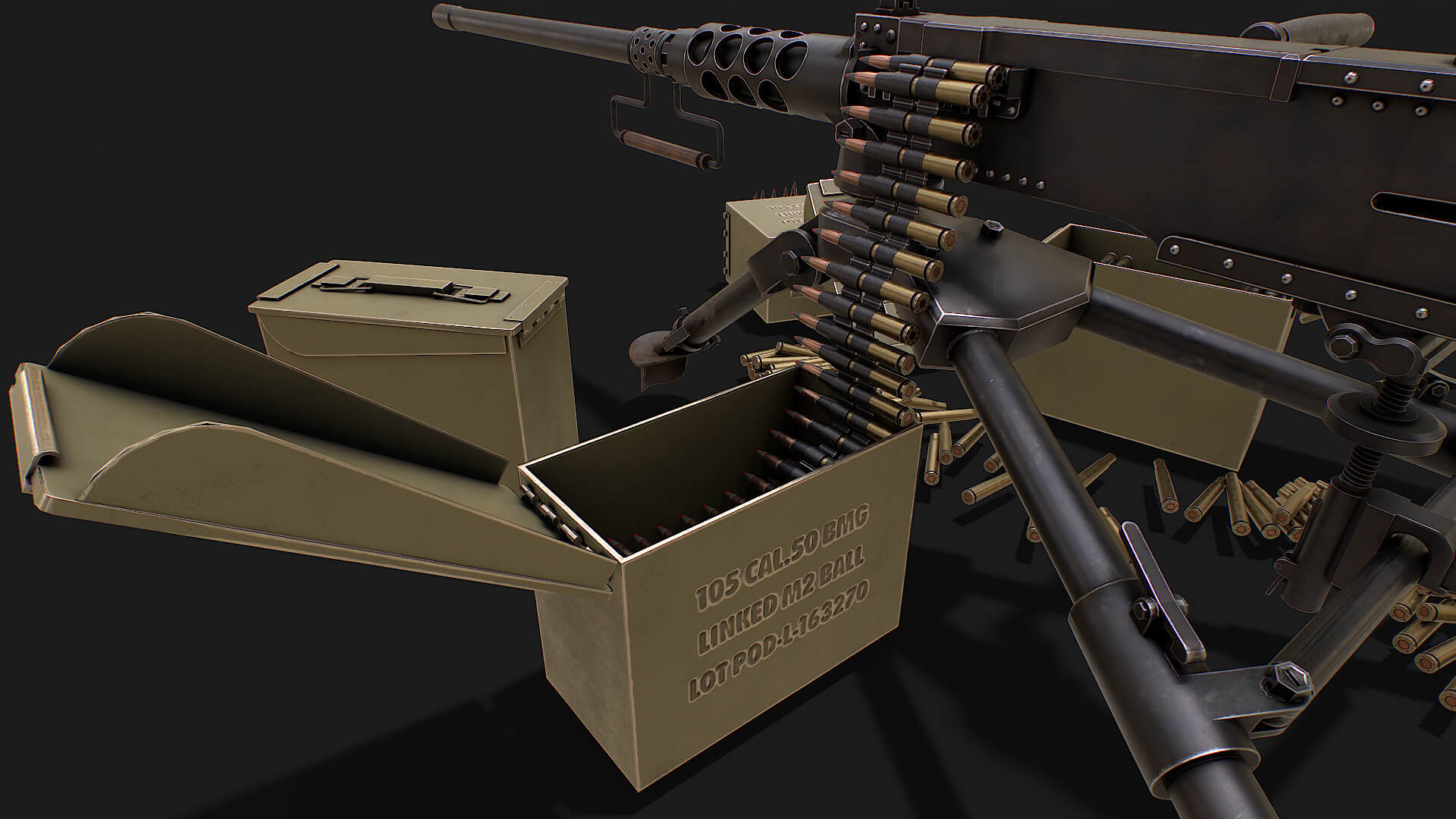 Army Machine Gun With Optical Sight - 3D Model by Nicu_Tepes