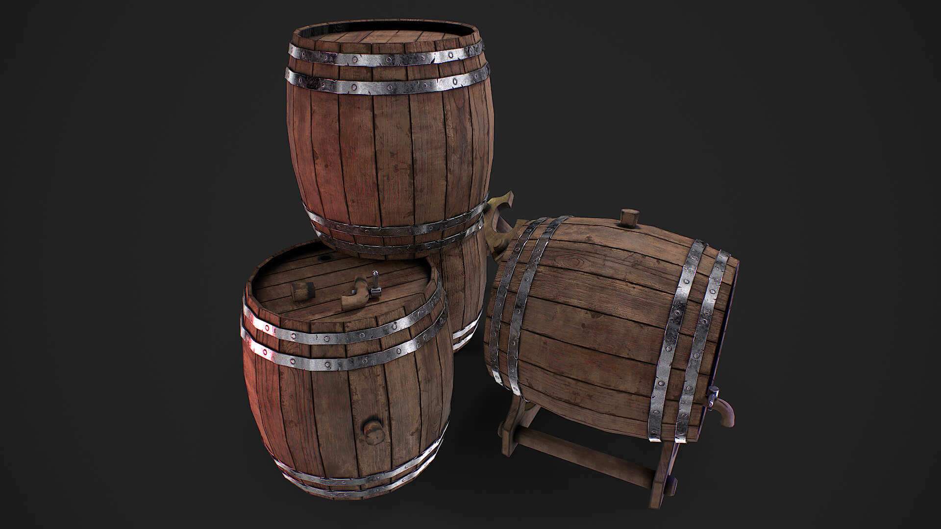 Beer Barrels - 3D Model by Nicu_Tepes